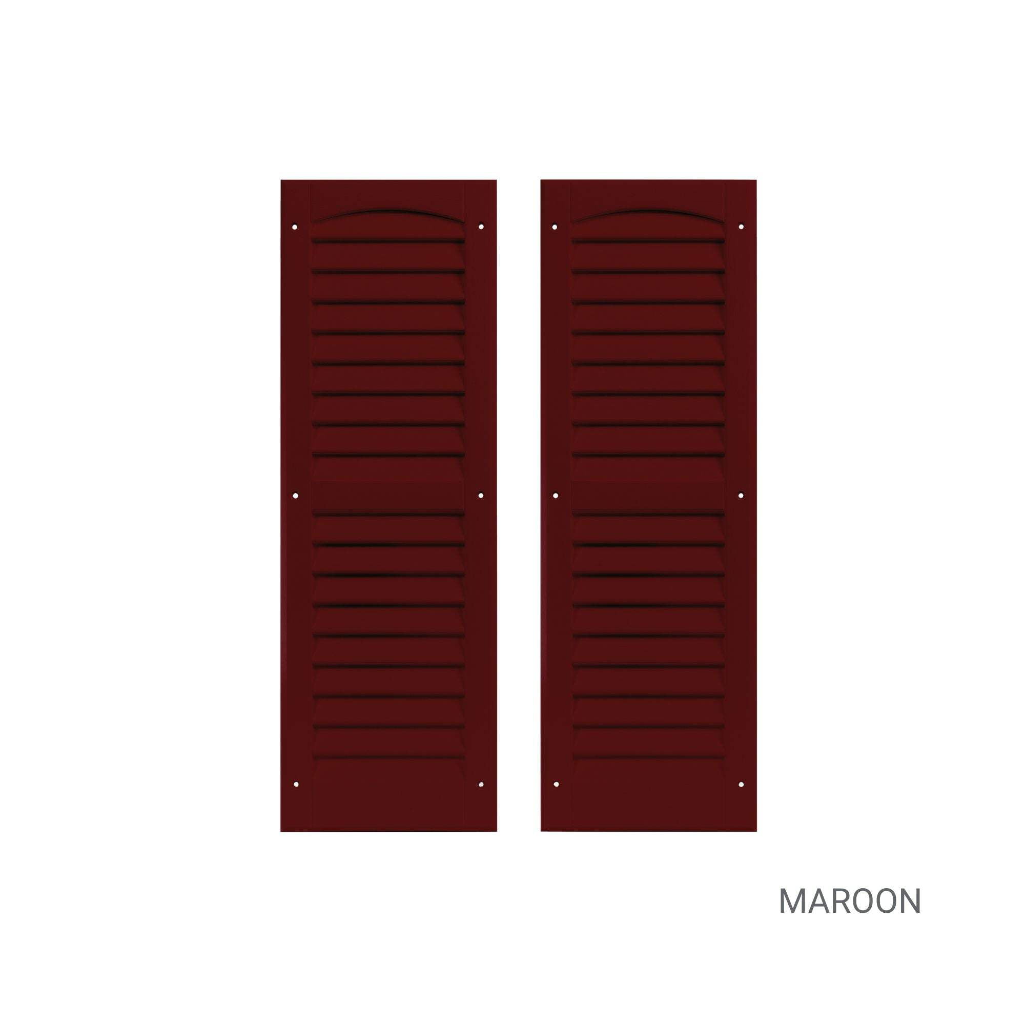 Shed Shutters Louvered 9" W x 27" H Maroon for Sheds, Playhouses, and ...