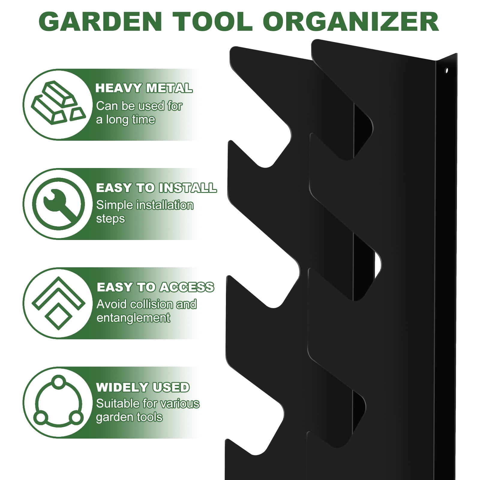 Shed Tool Organizer Metal Garden Tool Organizer Wall Mounted Garage ...