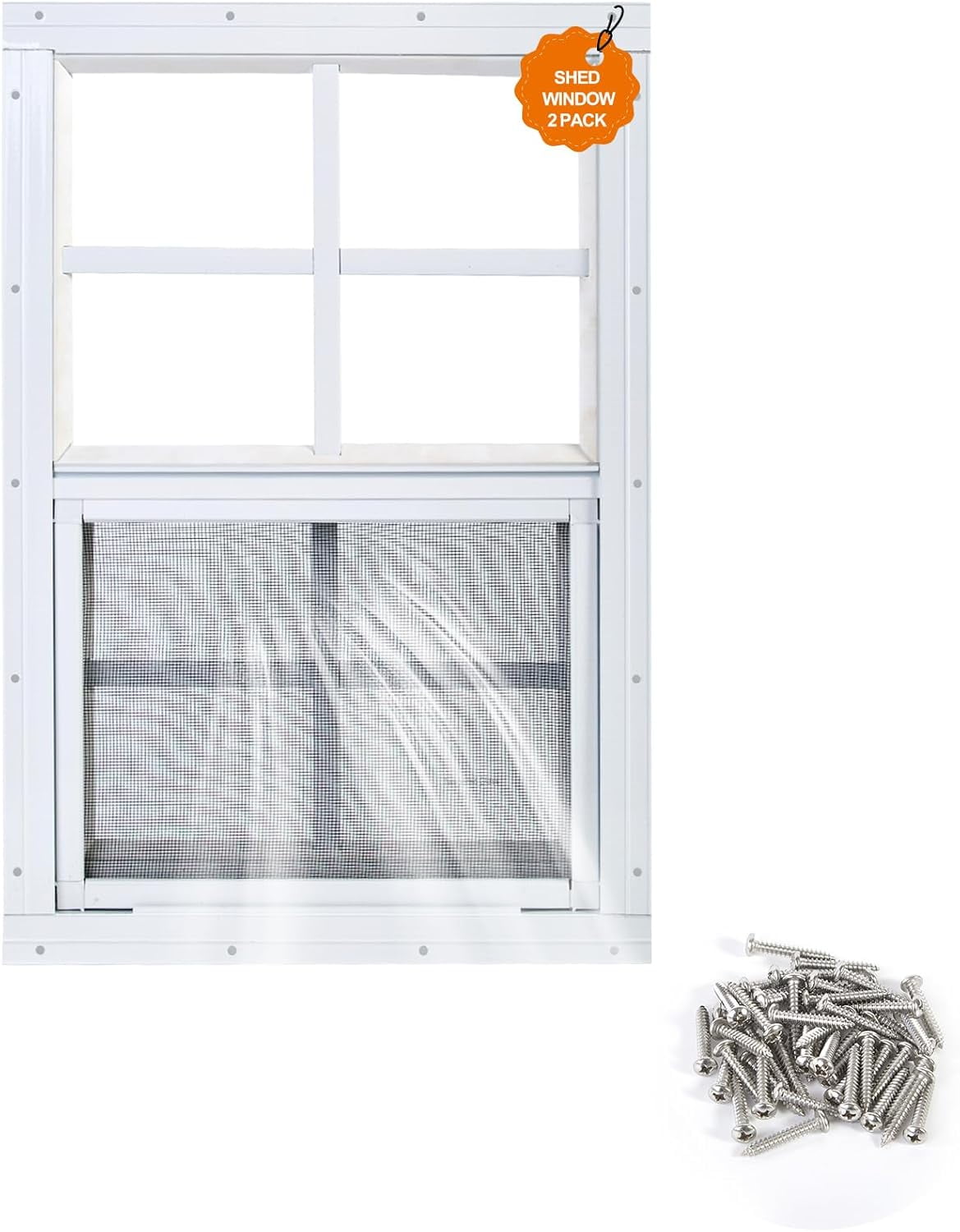 Shed Window 1 Pack 14"X21" White Flush Mount Small Sliding Household ...