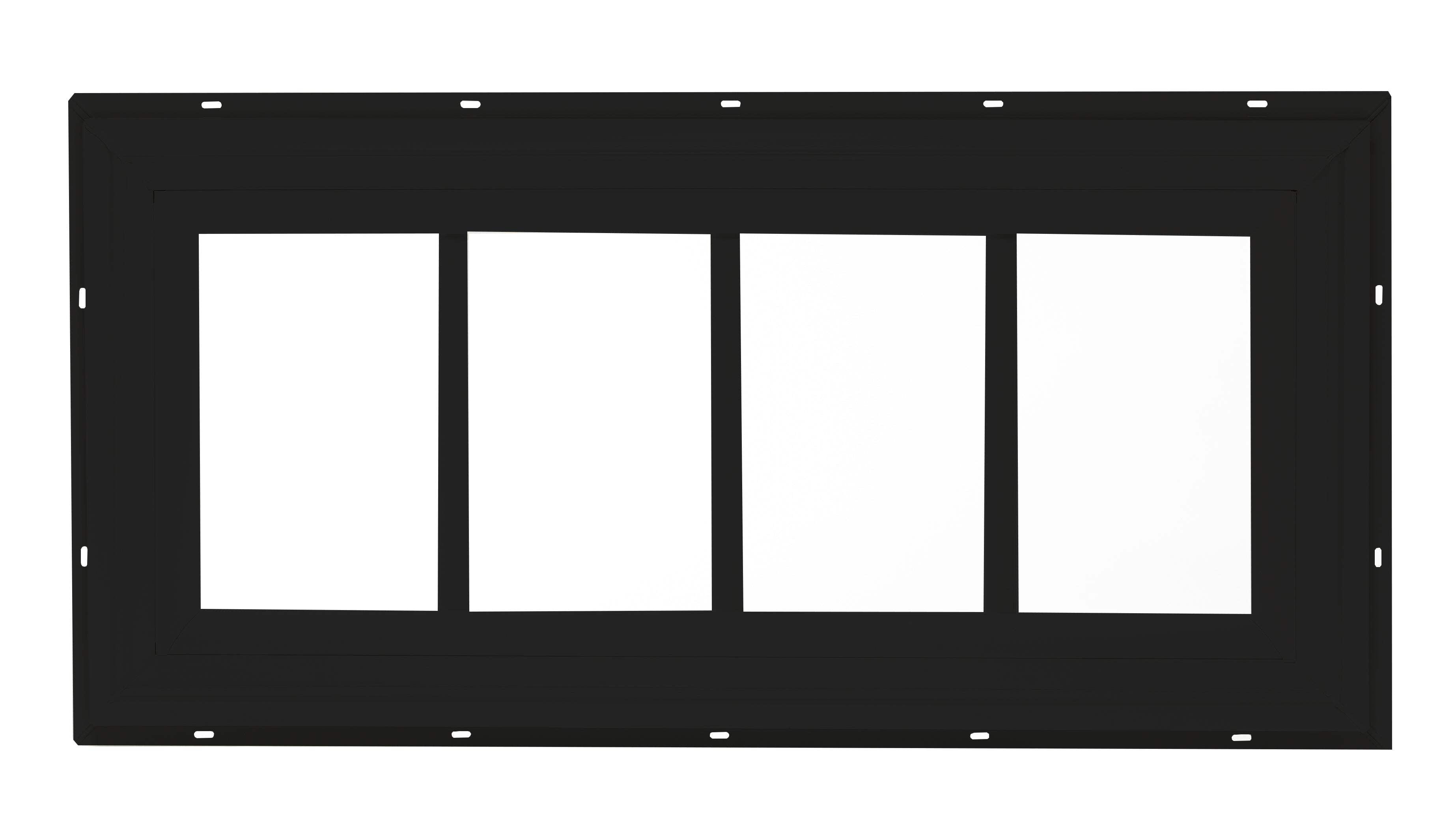 Shed Window 10.185" X 23" Transom J-Lap Black PVC for Sheds, Playhouses ...