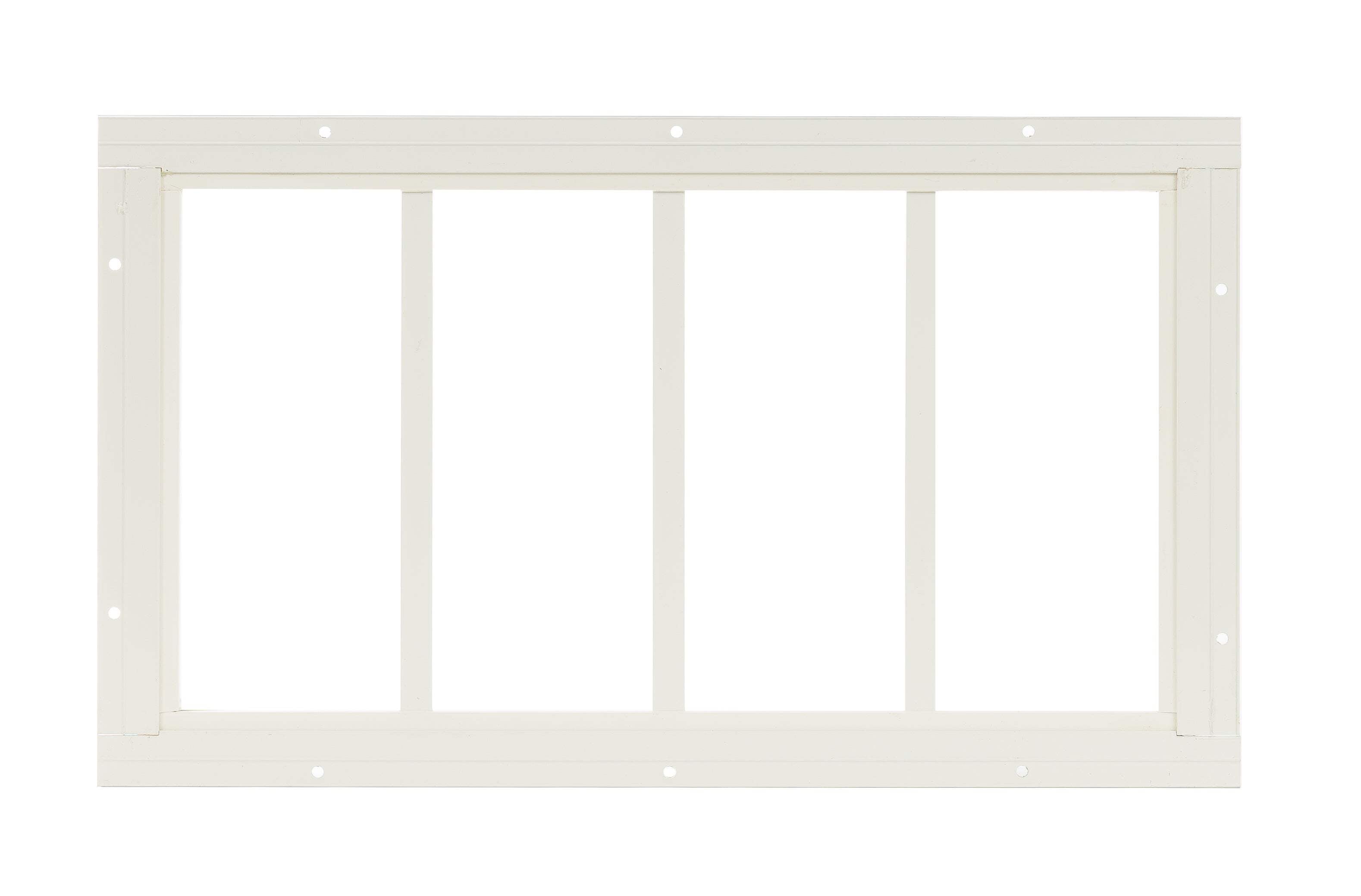 Shed Window 10.185" X 24" Transom Flush Mount 3-Pane White for Sheds ...