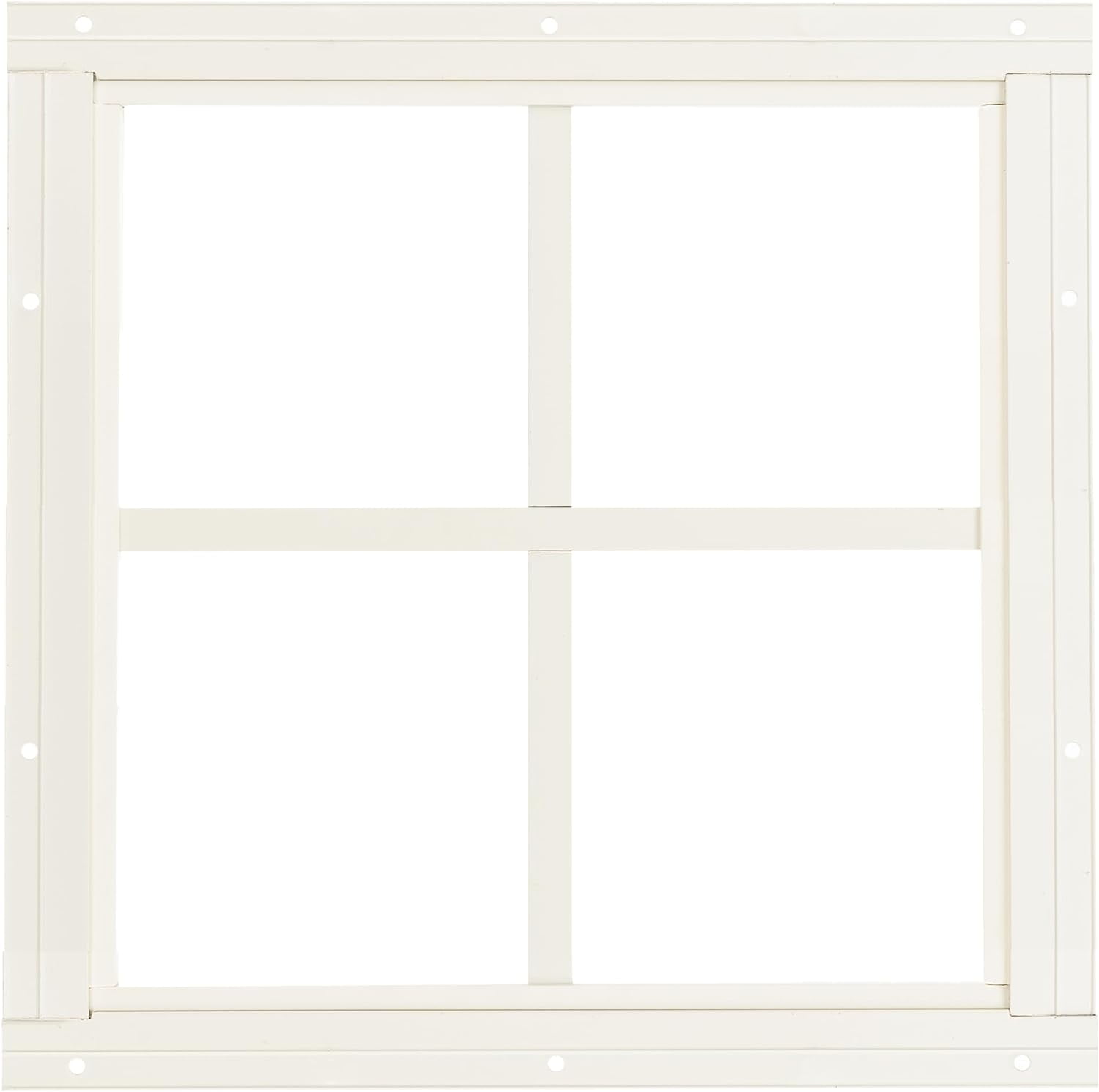 Shed Window 12" W x 12" H, Square Gable Flush Mount White for Sheds ...