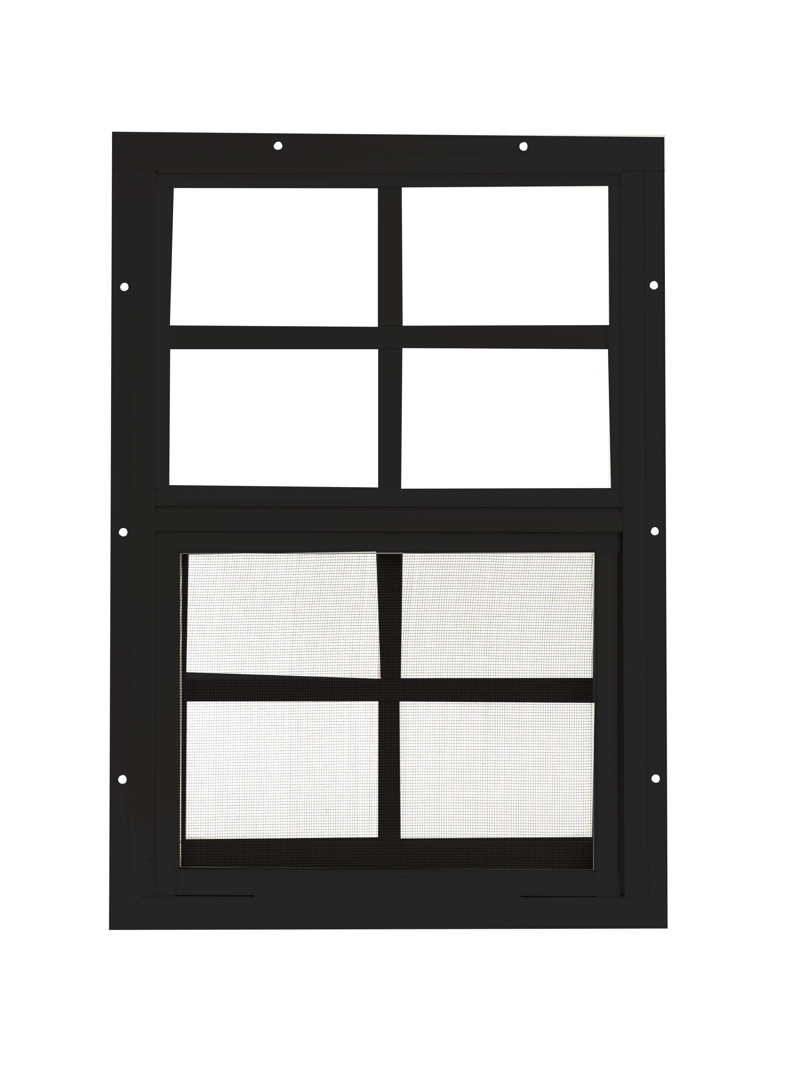 Shed Window 12" W x 18" H, Flush Mount Black for Sheds, Playhouses, and ...