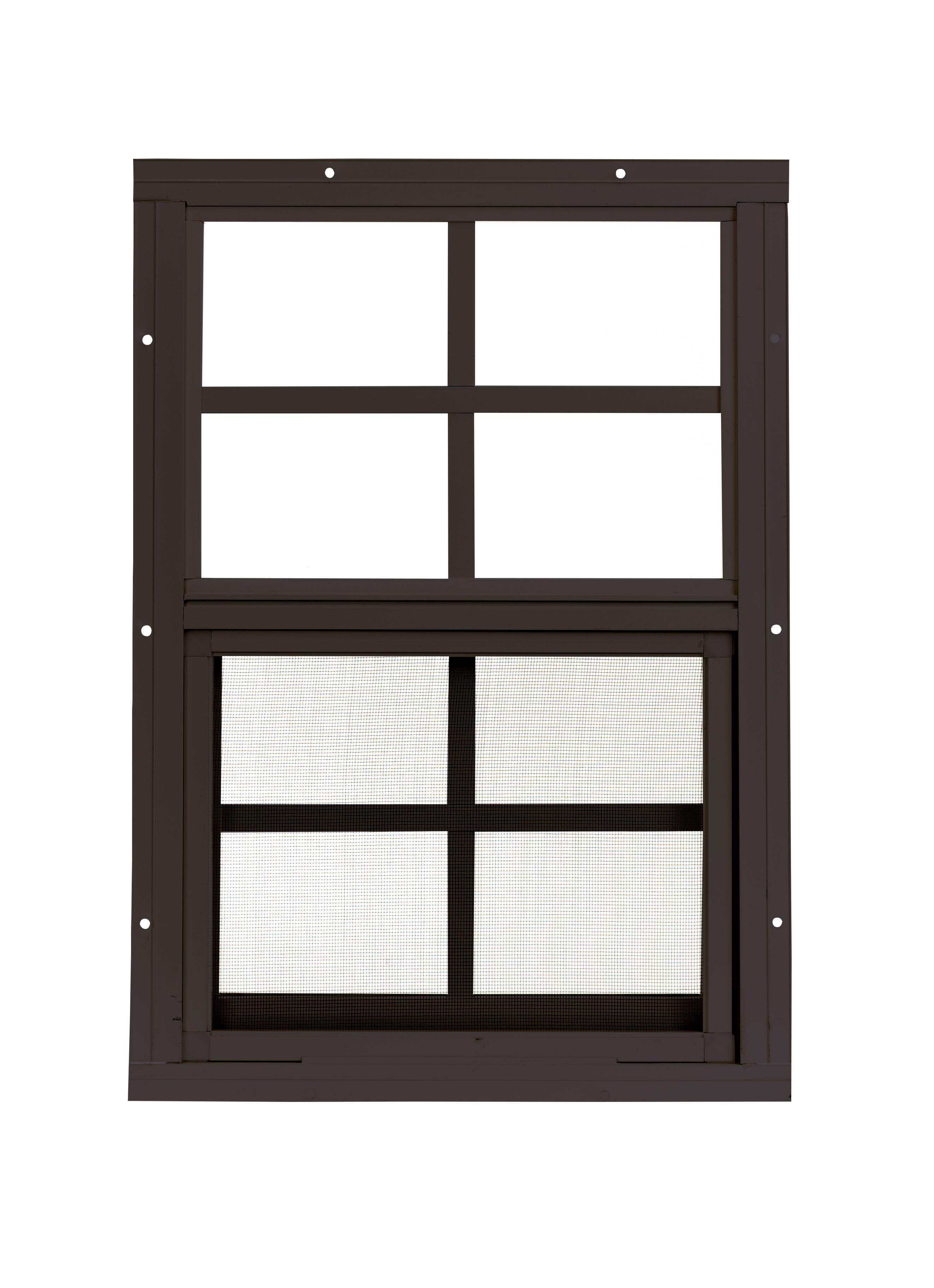 Shed Window 12" W x 18" H, Flush Mount Brown for Sheds, Playhouses, and ...