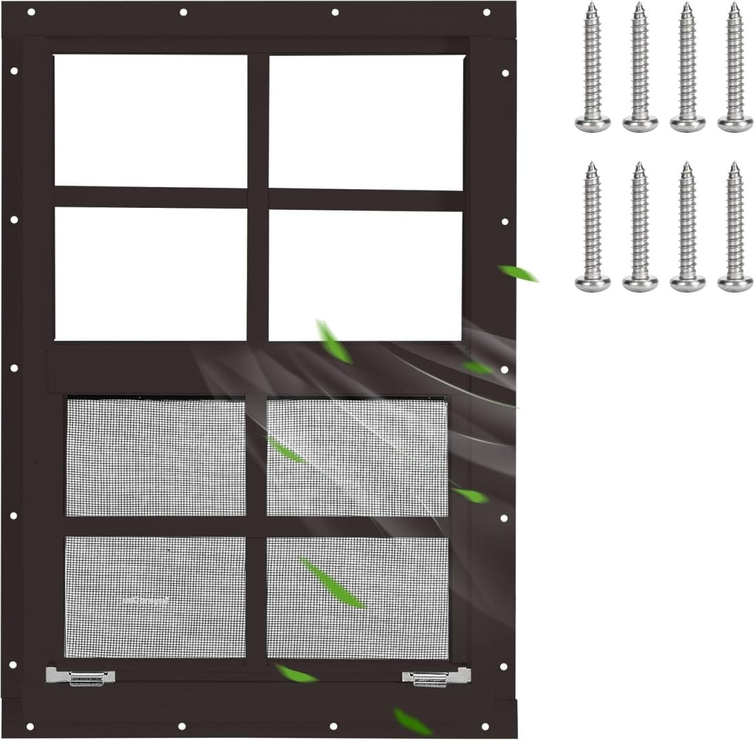 Shed Window 12" W x 18" H, White Flush Mount Window with Tempered Glass ...