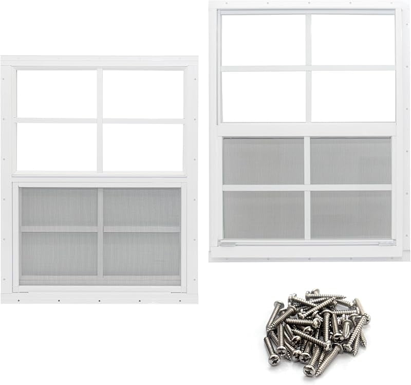 Shed Window, 12 x 18 Flush Mount Window with Tempered Glass and ...