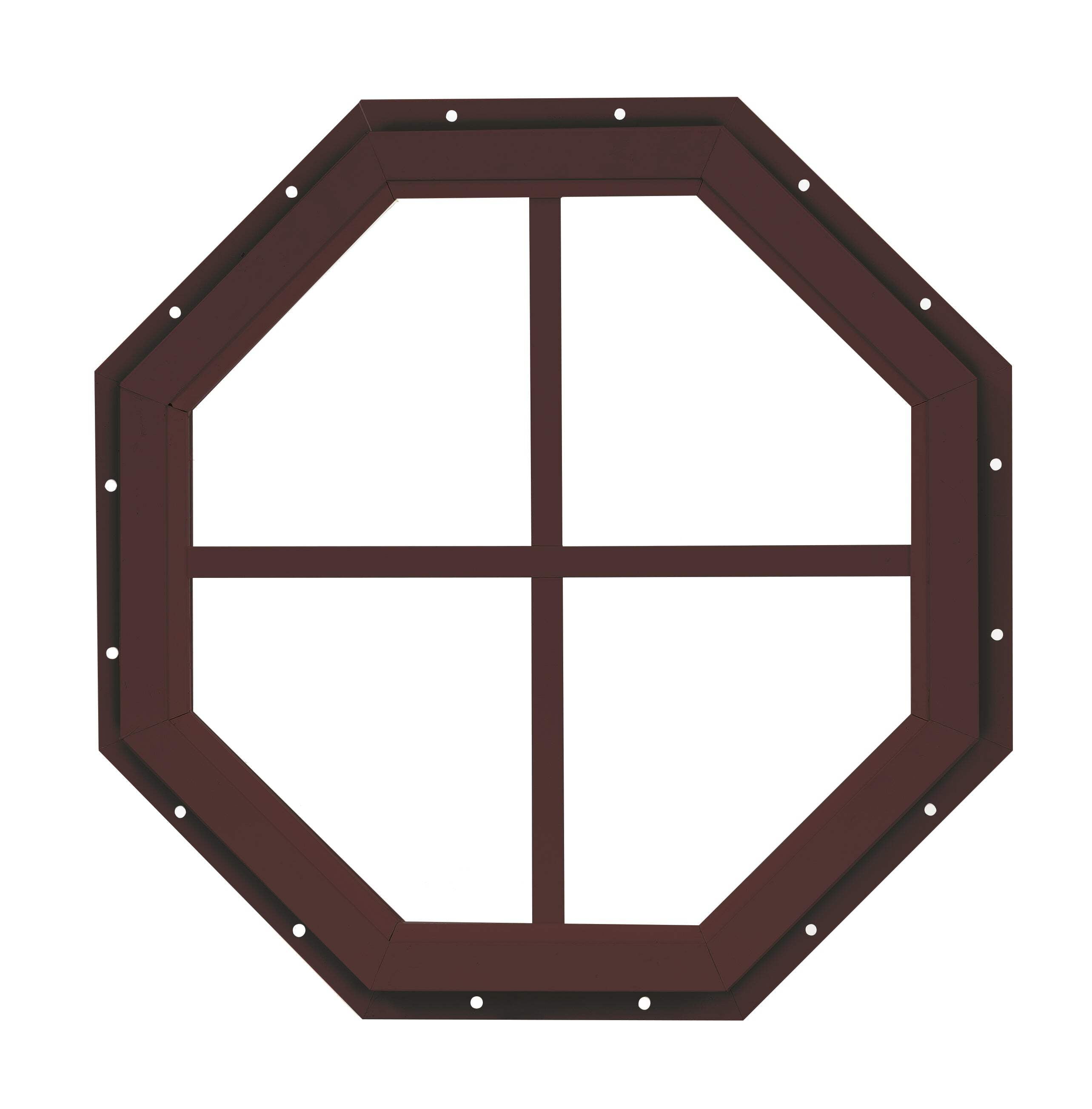 Shed Window 14" Octagon Gable J-Lap Brown for Sheds, Playhouses, and ...