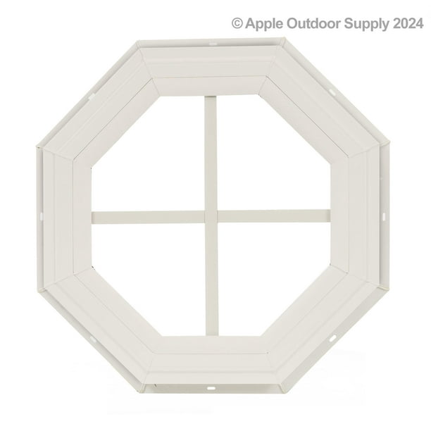Shed Window 14" Octagon Gable J-Lap White PVC for Sheds, Playhouses ...