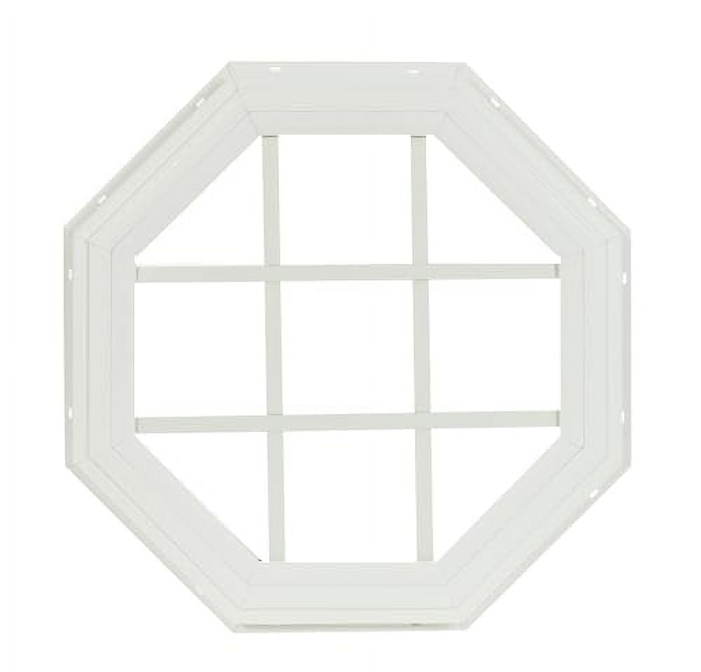Shed Window 14" Octagon Gable J-Lap White PVC for Sheds, Playhouses ...