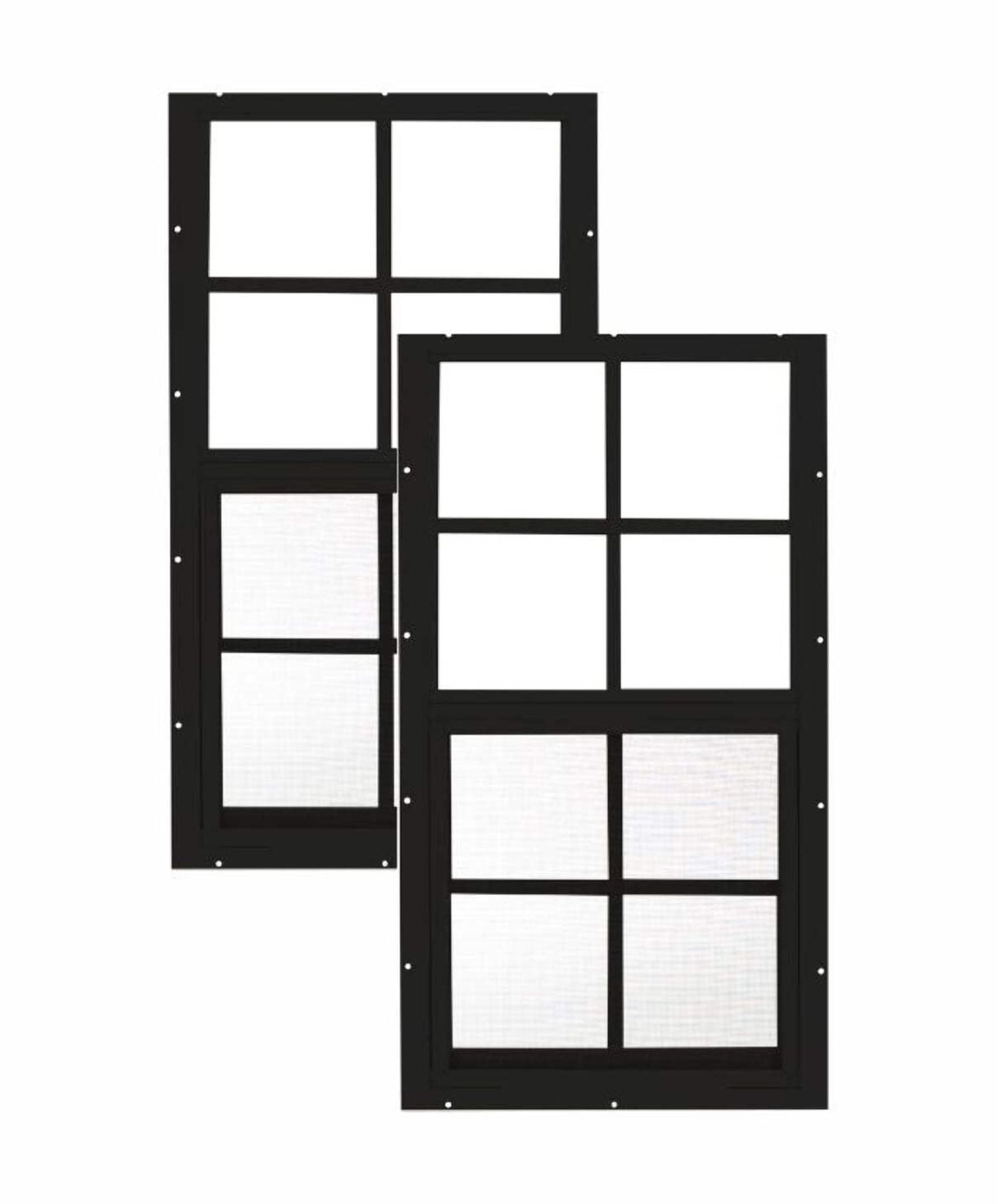 Shed Window 14" W x 27" H, Flush Mount Black for Sheds, Playhouses, and ...