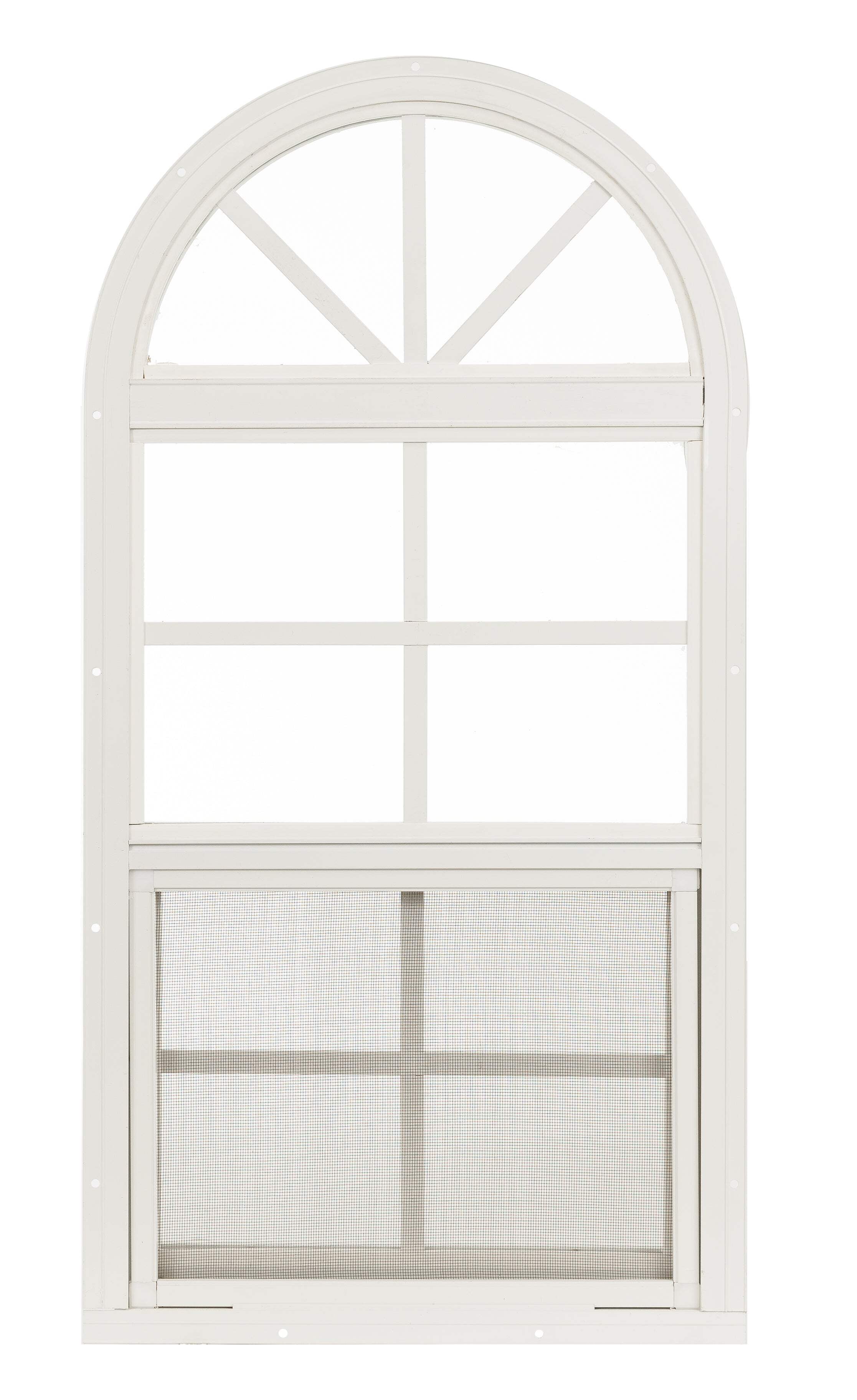 Shed Window 14" W x 28" H, Flush Mount Arch Top White for Sheds ...
