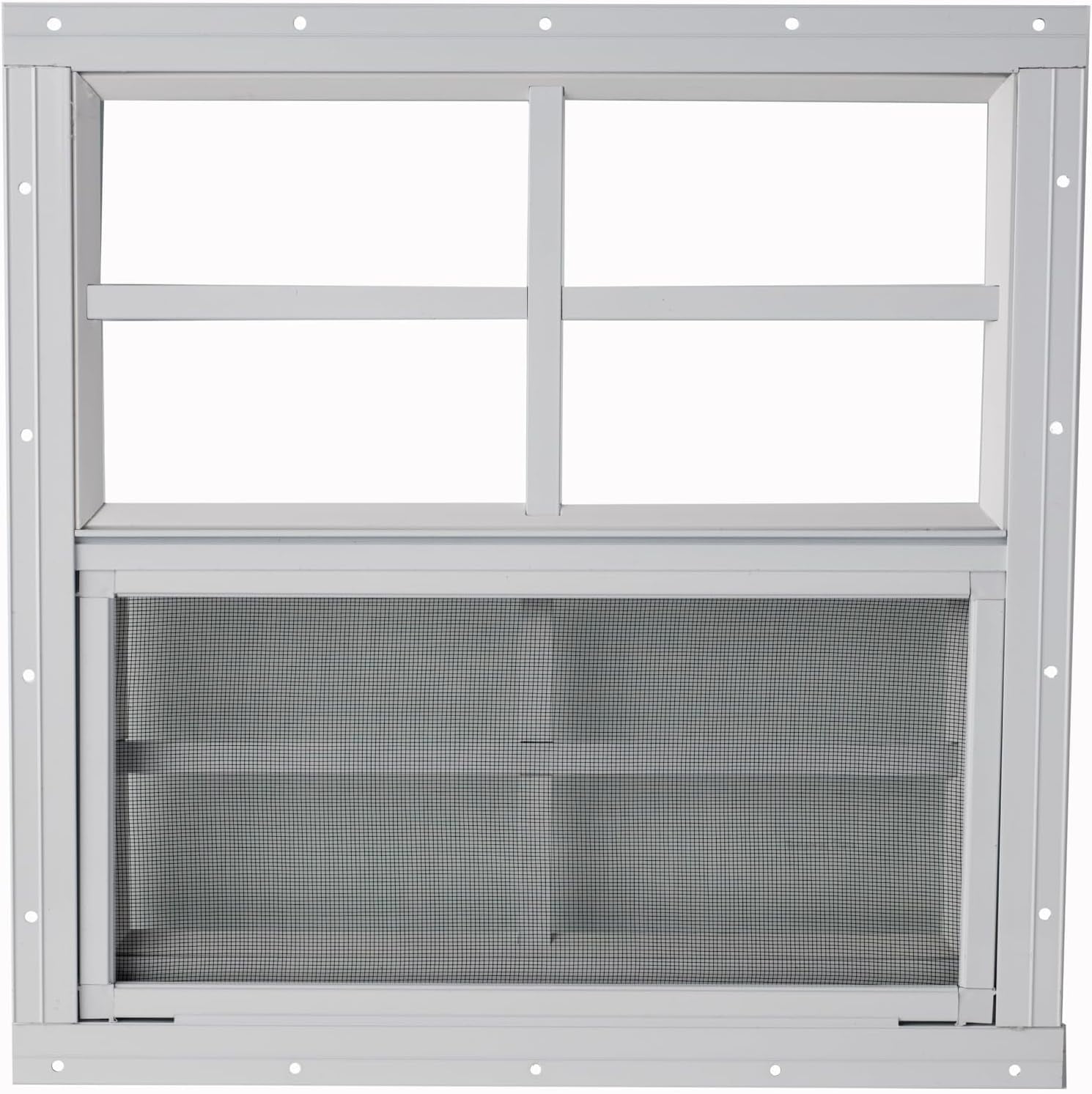 Shed Window 16x16 White - Vertical Slider with Tempered Glass & Bug ...