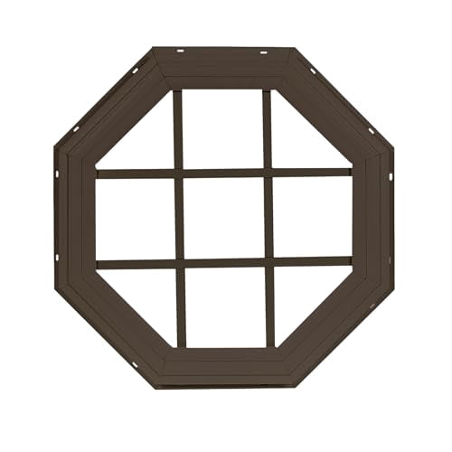Shed Window 18" Octagon Gable J-Lap Brown PVC for Sheds, Playhouses ...