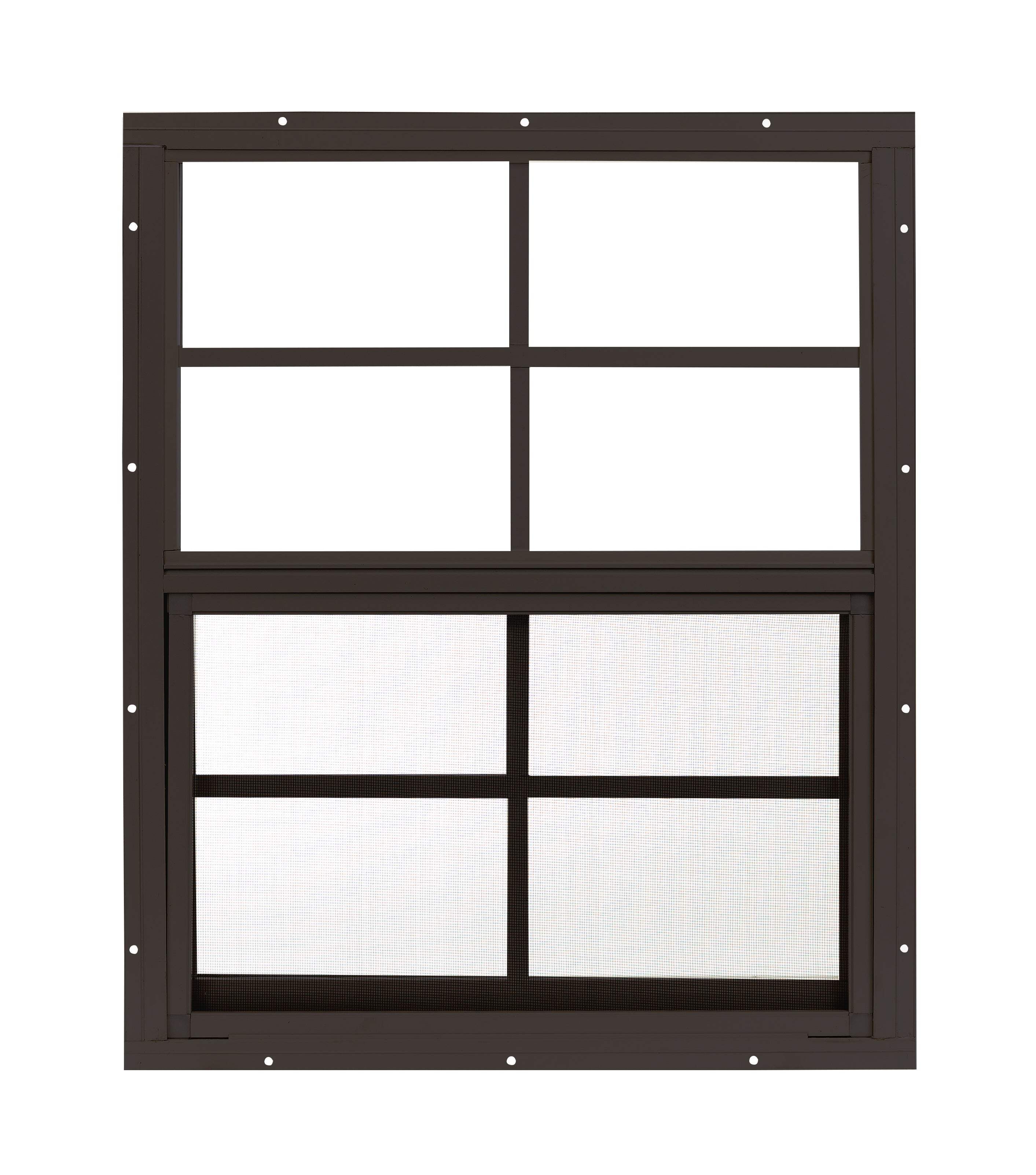 Shed Window 18" W x 23" H, Flush Mount Brown for Sheds, Playhouses, and ...