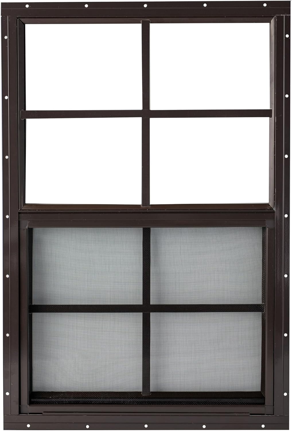 Shed Window 18x27 - Vertical Slider with Built-in Bug Screen (Brown ...