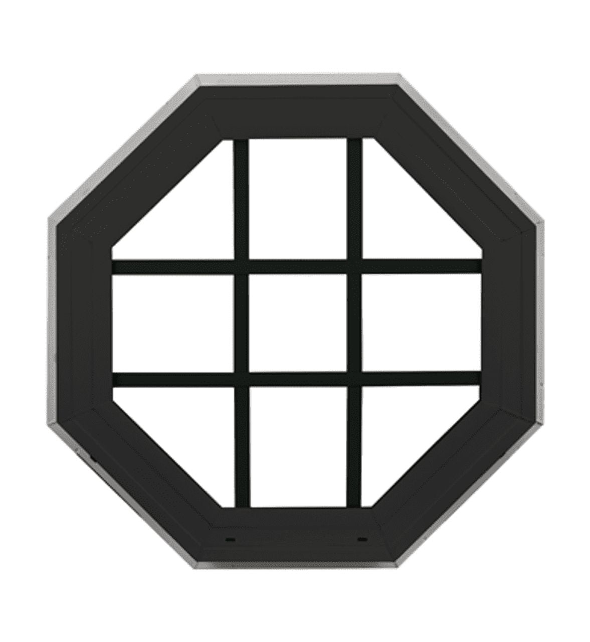 Shed Windows and More 20" Octagon Double Pane Window With Grids, Black ...