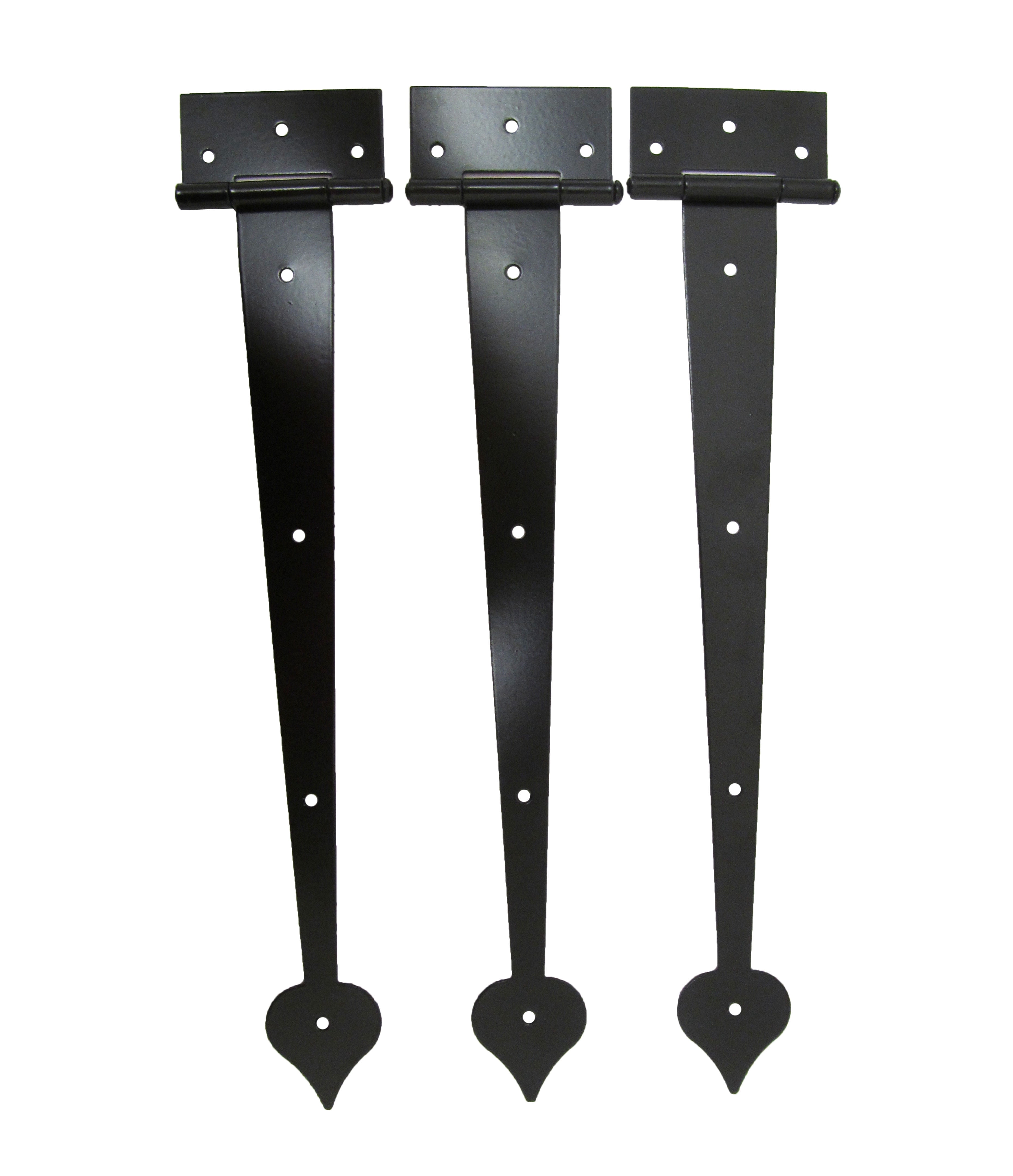 Shed Windows and More 3-Piece 13" Smooth Finish Strap Hinge Set, Black ...