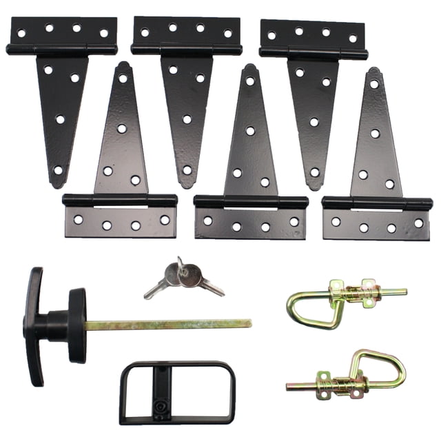 Shed Windows and More Outdoor Double Door Hardware Kit: 6" Hinge, T ...