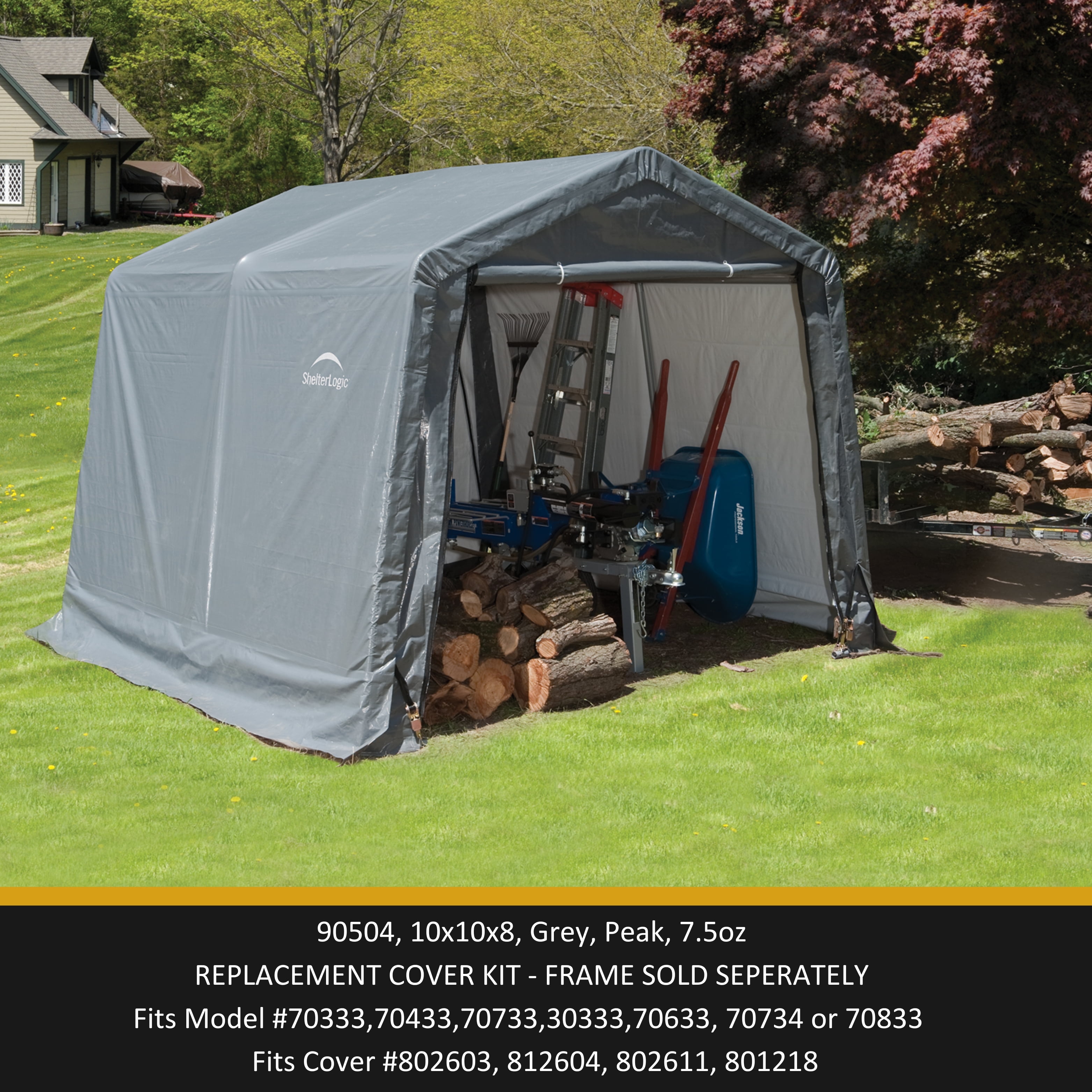 Shed-in-a-Box 10x10x8ft Outdoor Storage Replacement Cover Kit, 7oz Grey ...