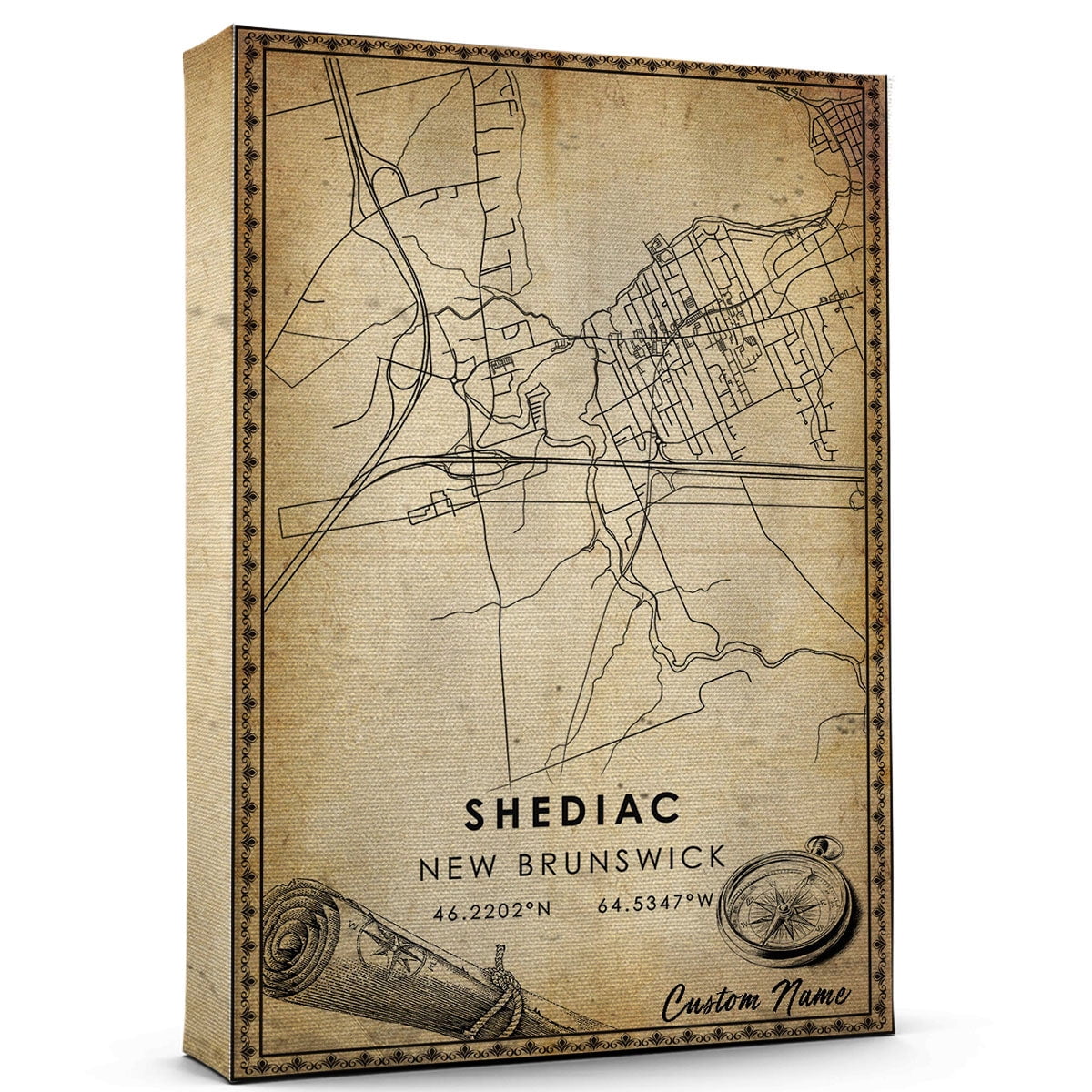 Shediac Map Poster, New Brunswick Map Art Poster, Canvas, Shediac Map ...