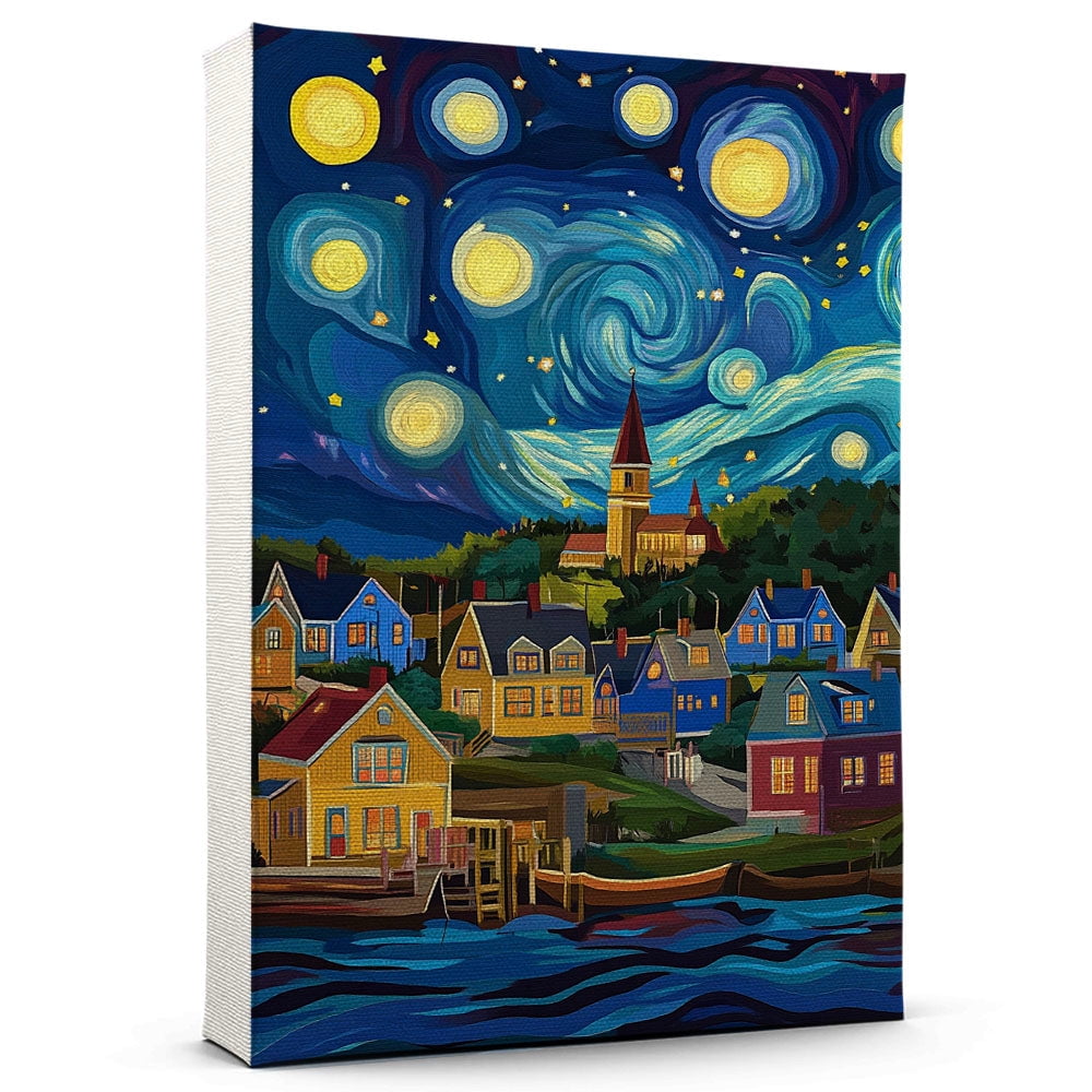 Shediac Travel Starry Night Canvas Print, New Brunswick Canvas Wall art ...