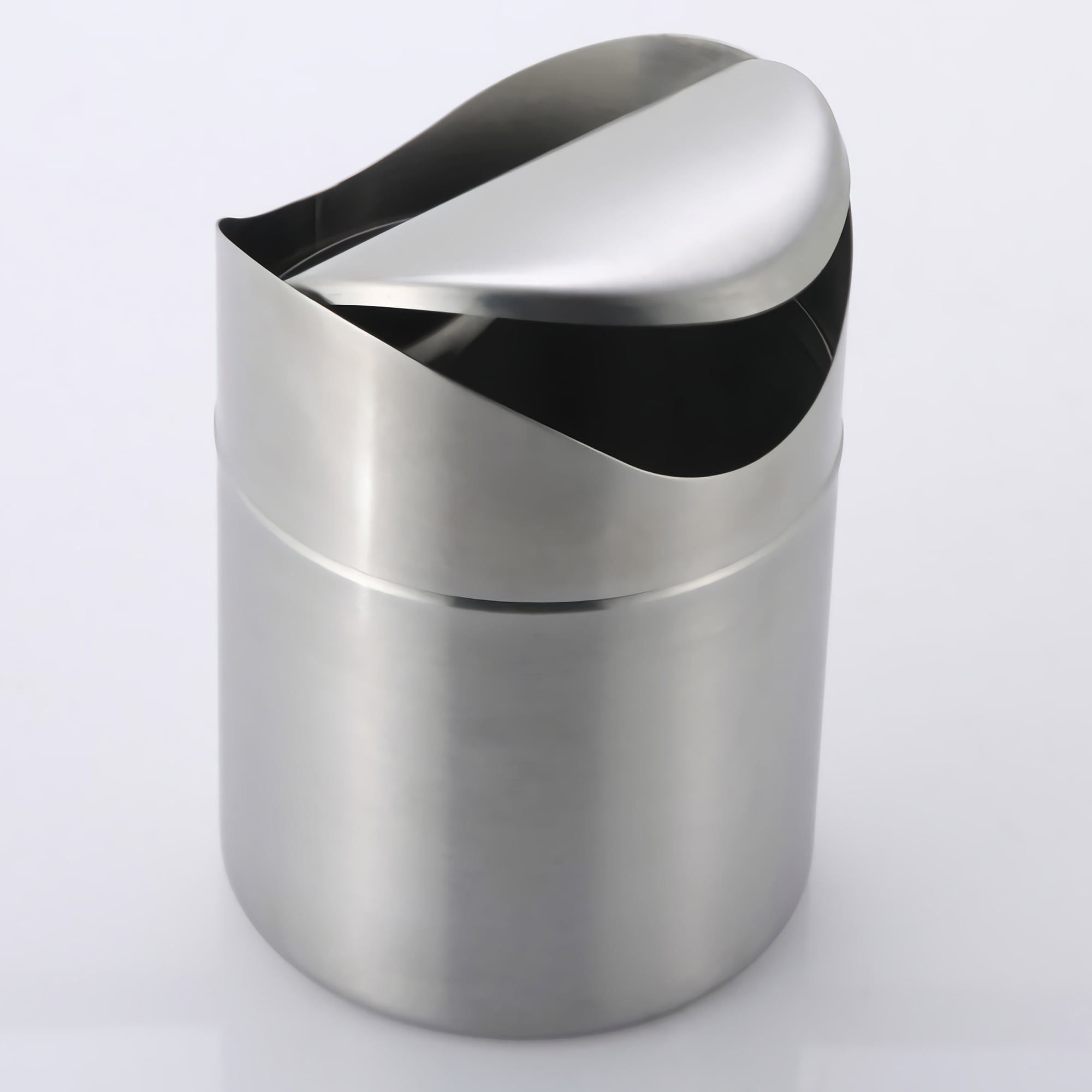 Sheebo Brushed Stainless Steel Mini Trash Can with Swing Lid ...