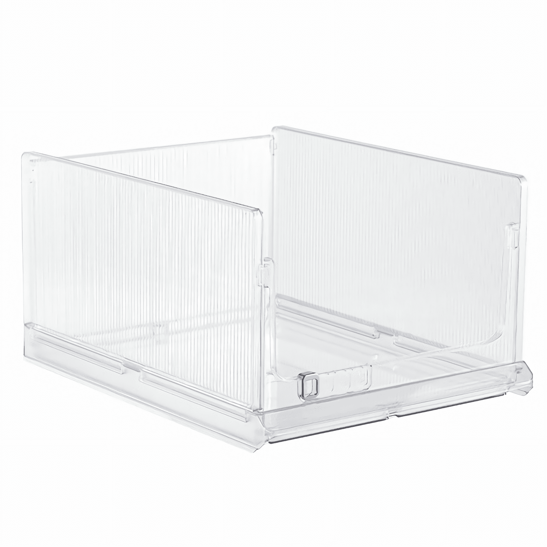 Sheebo Clear Stackable Wardrobe Organizer Bins, Foldable Plastic ...