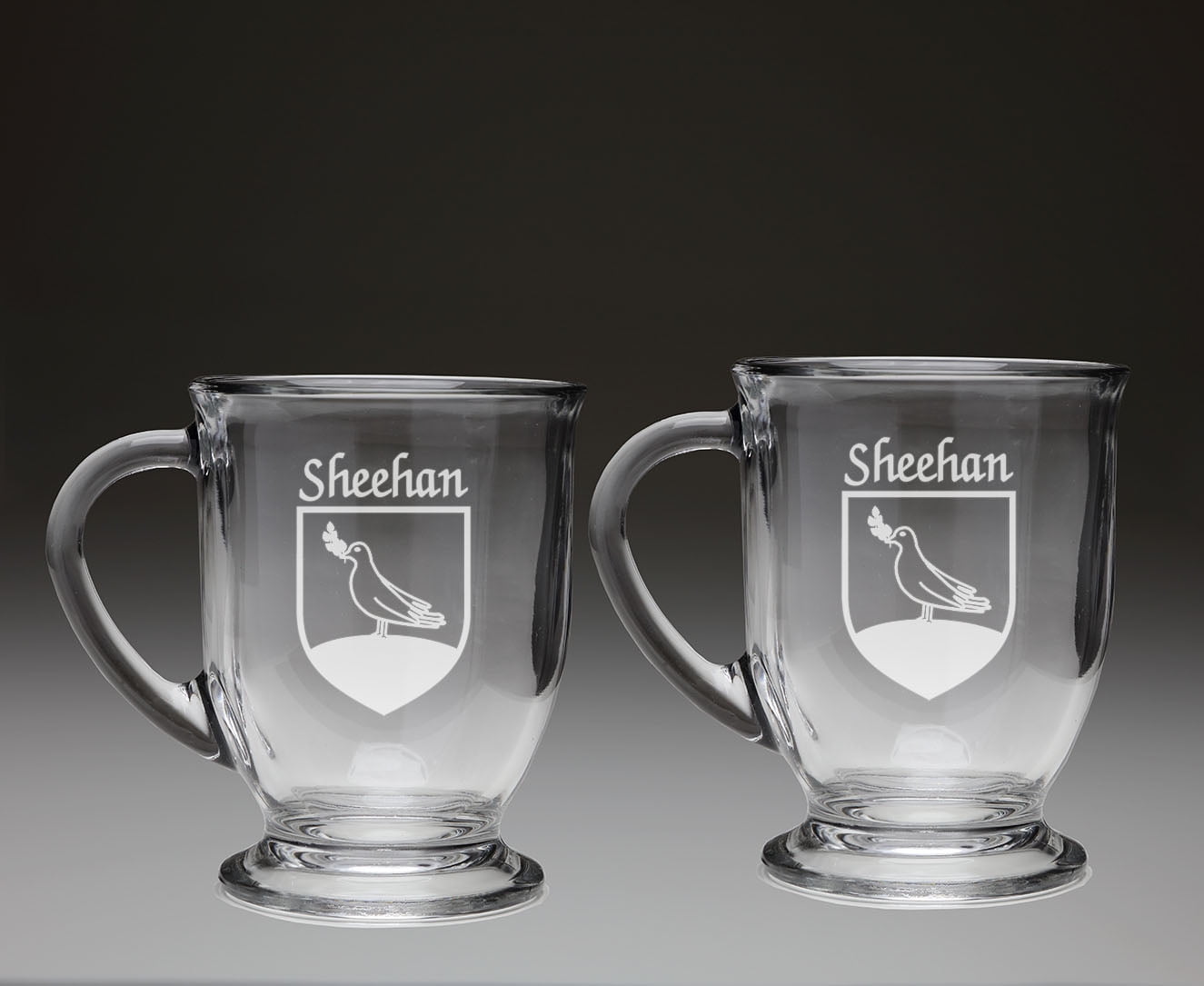 Sheehan Irish Coat of Arms Glass Coffee Mugs - Set of 2 - Walmart.com