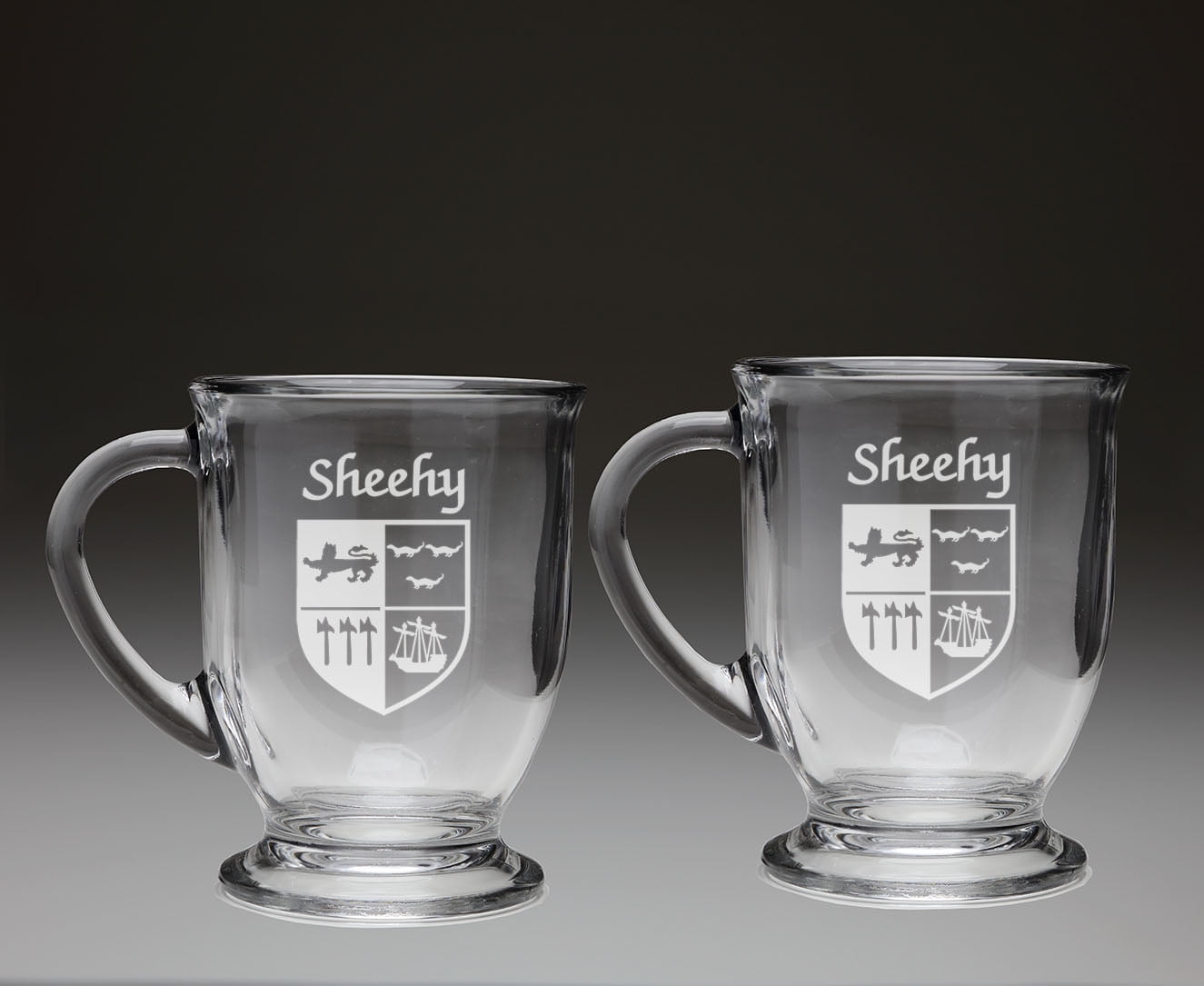 Sheehy Irish Coat of Arms Glass Coffee Mugs - Set of 2 - Walmart.com