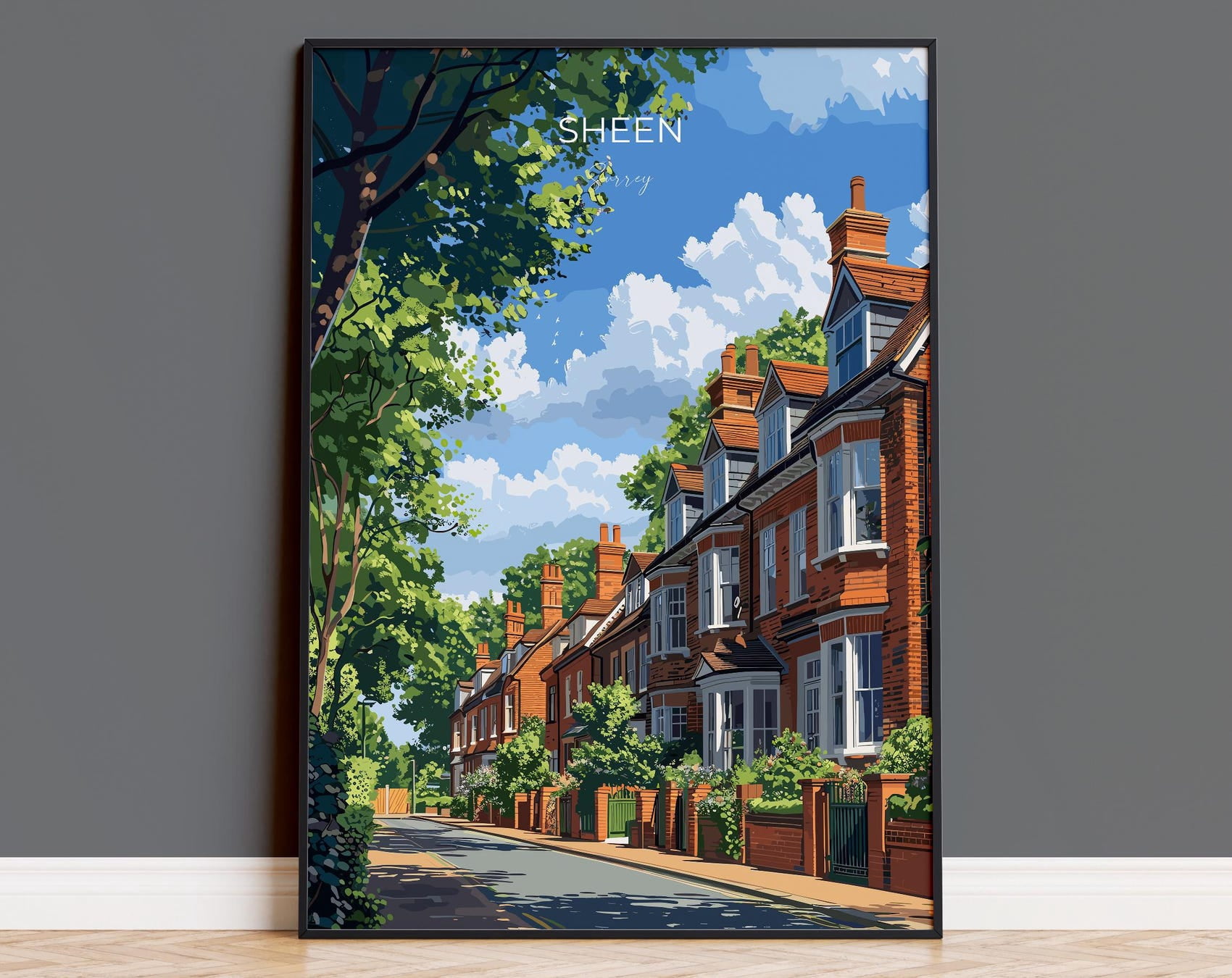 Sheen Travel Poster, Travel Print of Sheen, Surrey Poster, Sheen Art ...