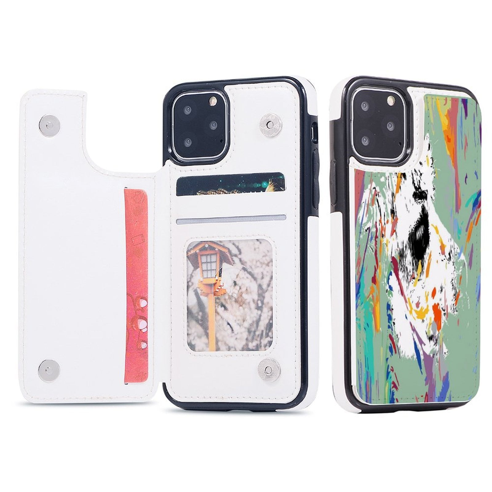 Sheep, Abstract, Watercolor Leather Wallet Case for iPhone 16 15 14 13 ...