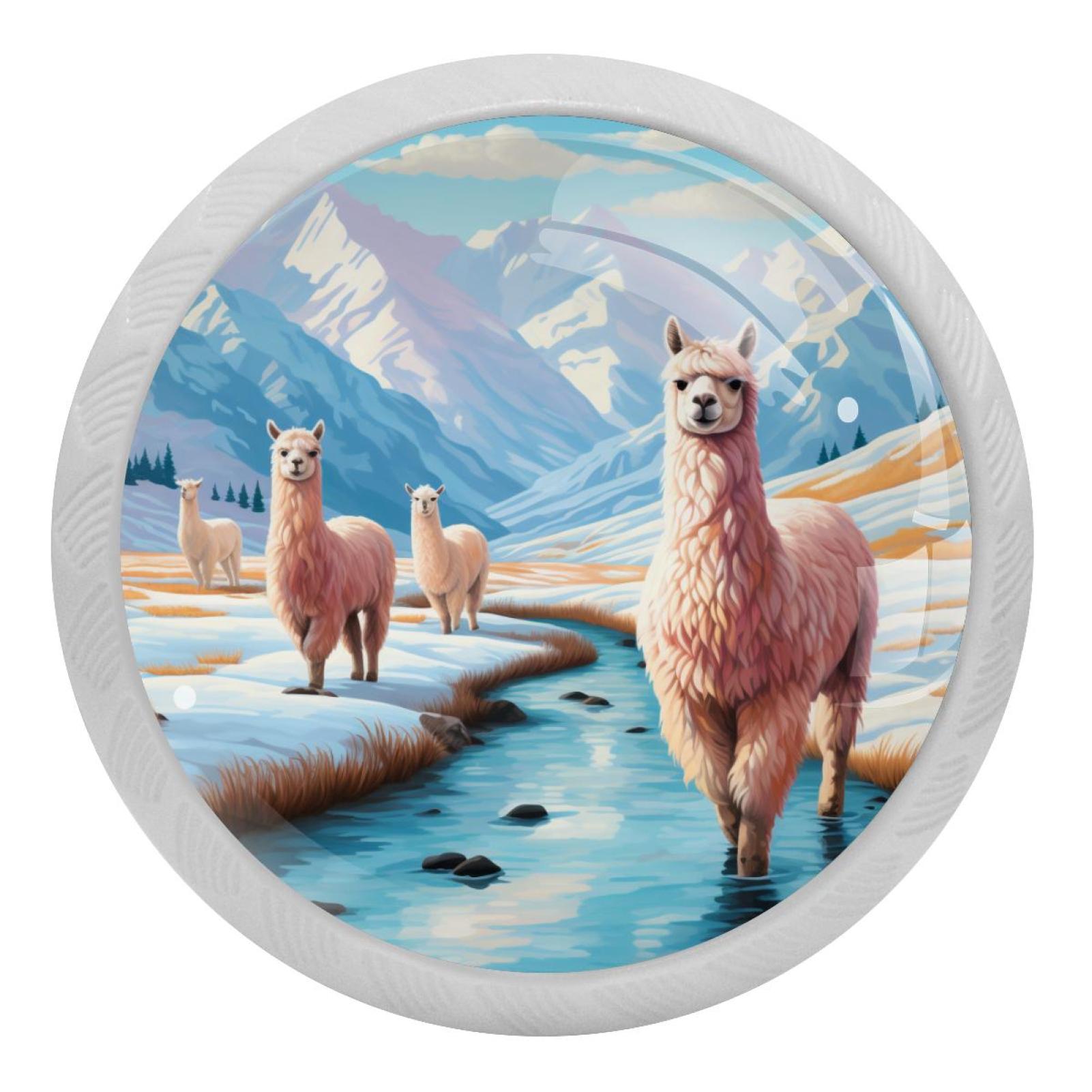 Sheep Animal Cartoon Pattern 4PCS Cabinet Knobs Pulls Fluorescent ...