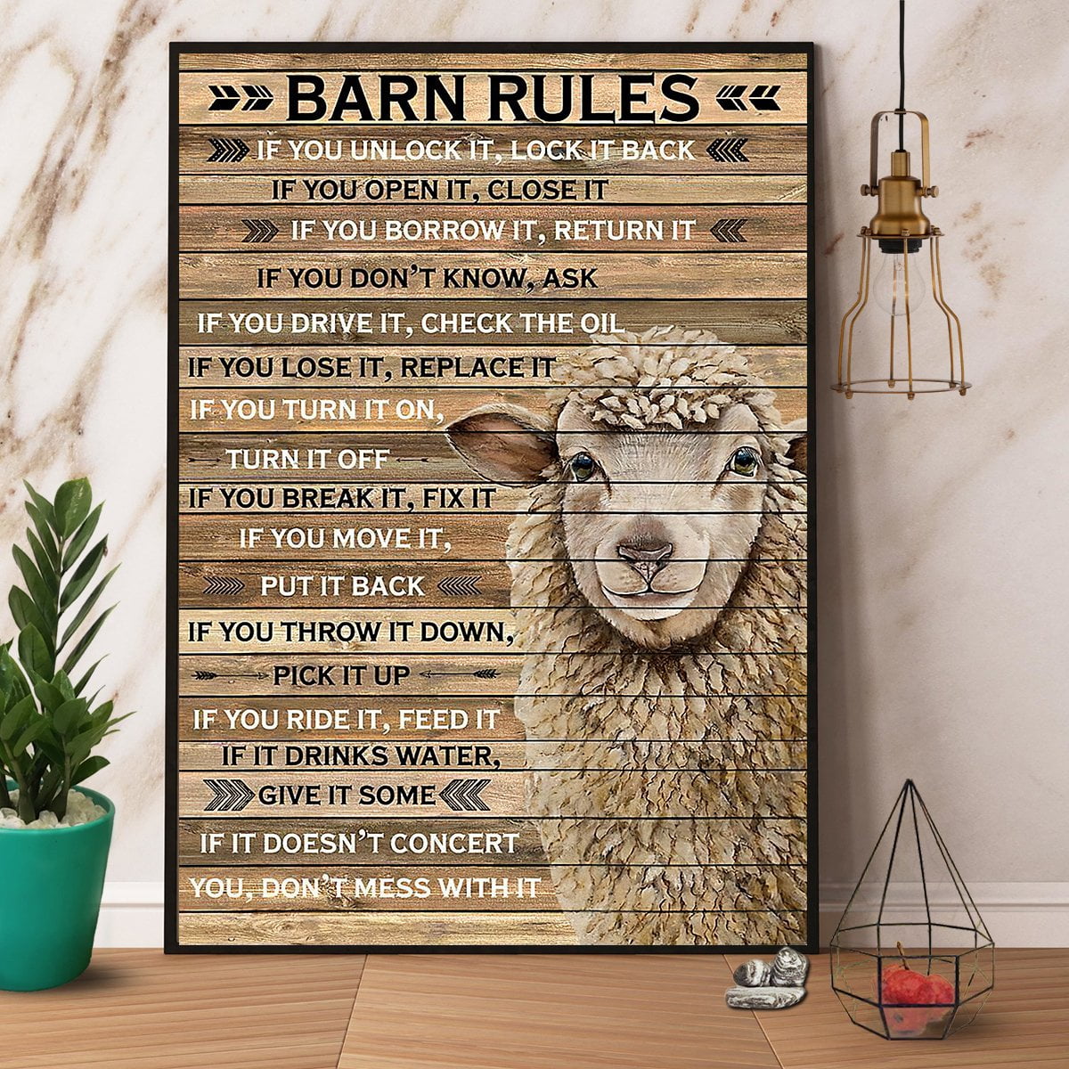 Sheep Barn Rules Don'T Mess With It Paper Poster No Frame Matte Wall ...