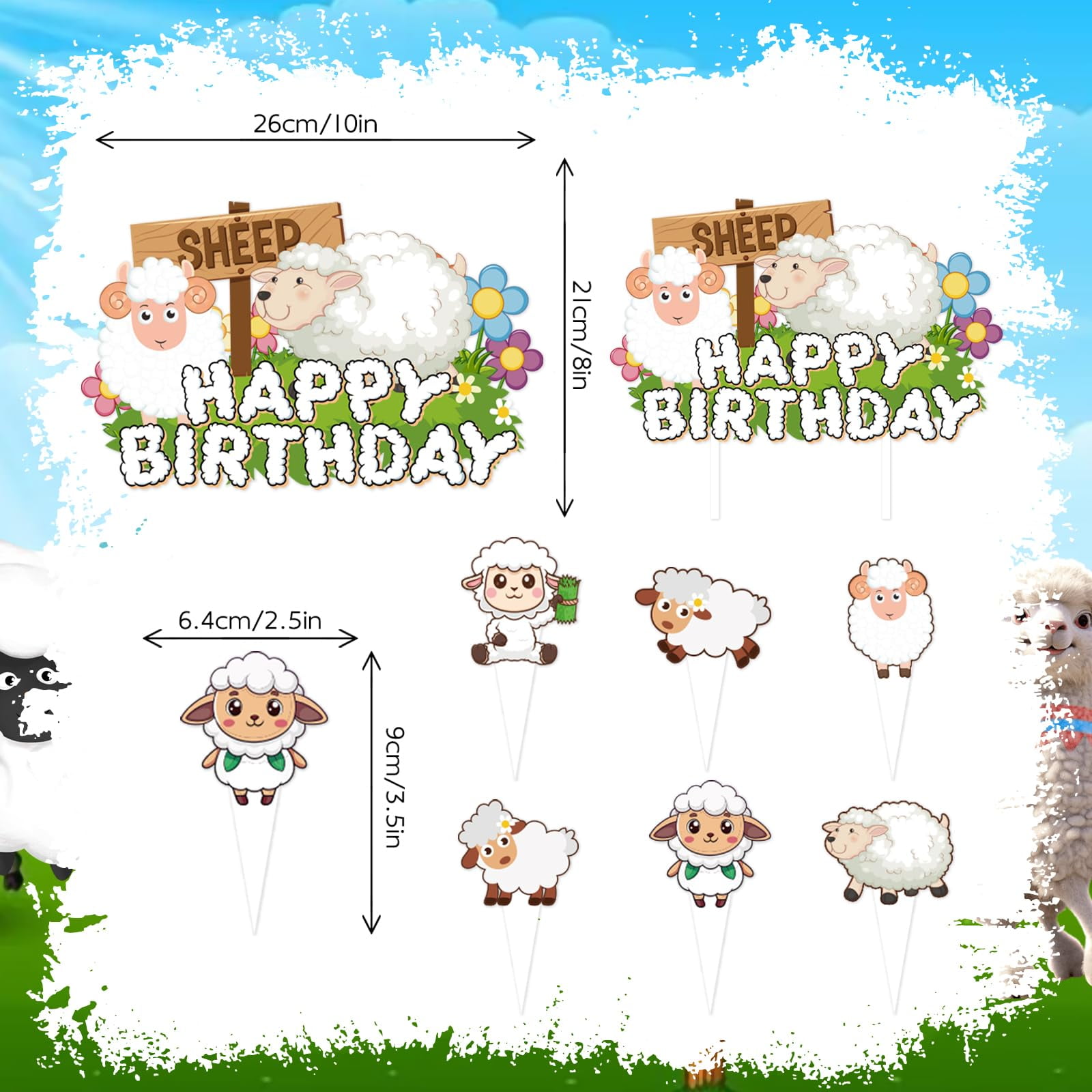 Sheep Birthday Party AJH3 Decorations Supplies, Farm Animals Sheep ...
