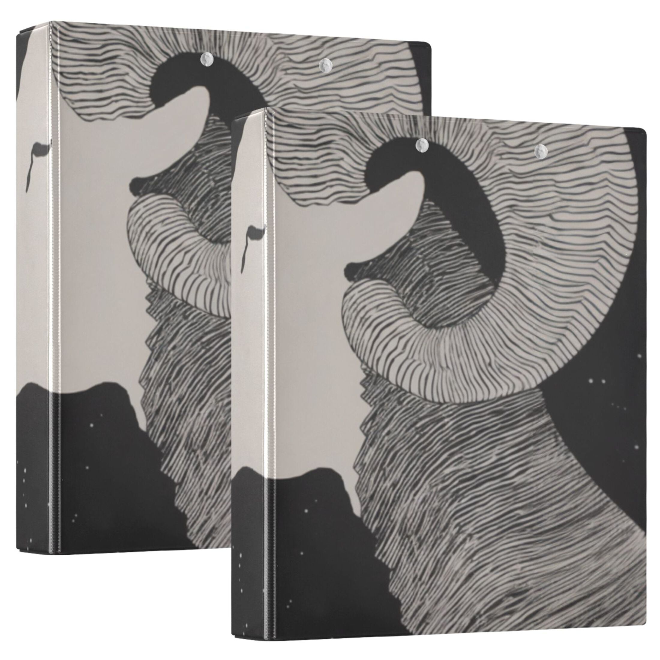 Sheep Black 3 Ring Binders 1.5 inch Hardcover File Folders with ...