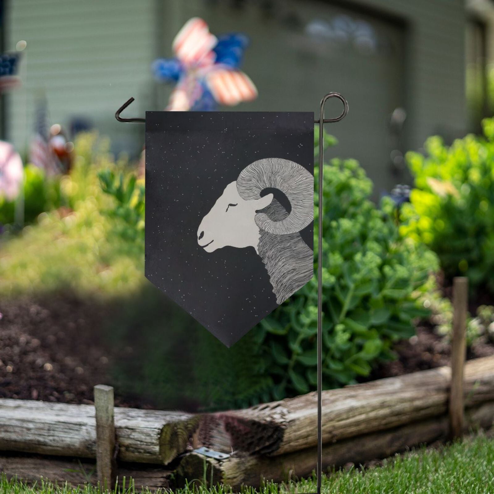 Sheep Black Garden Flag 18" x 12.5" Double Sided Yard Lawn Outdoor ...
