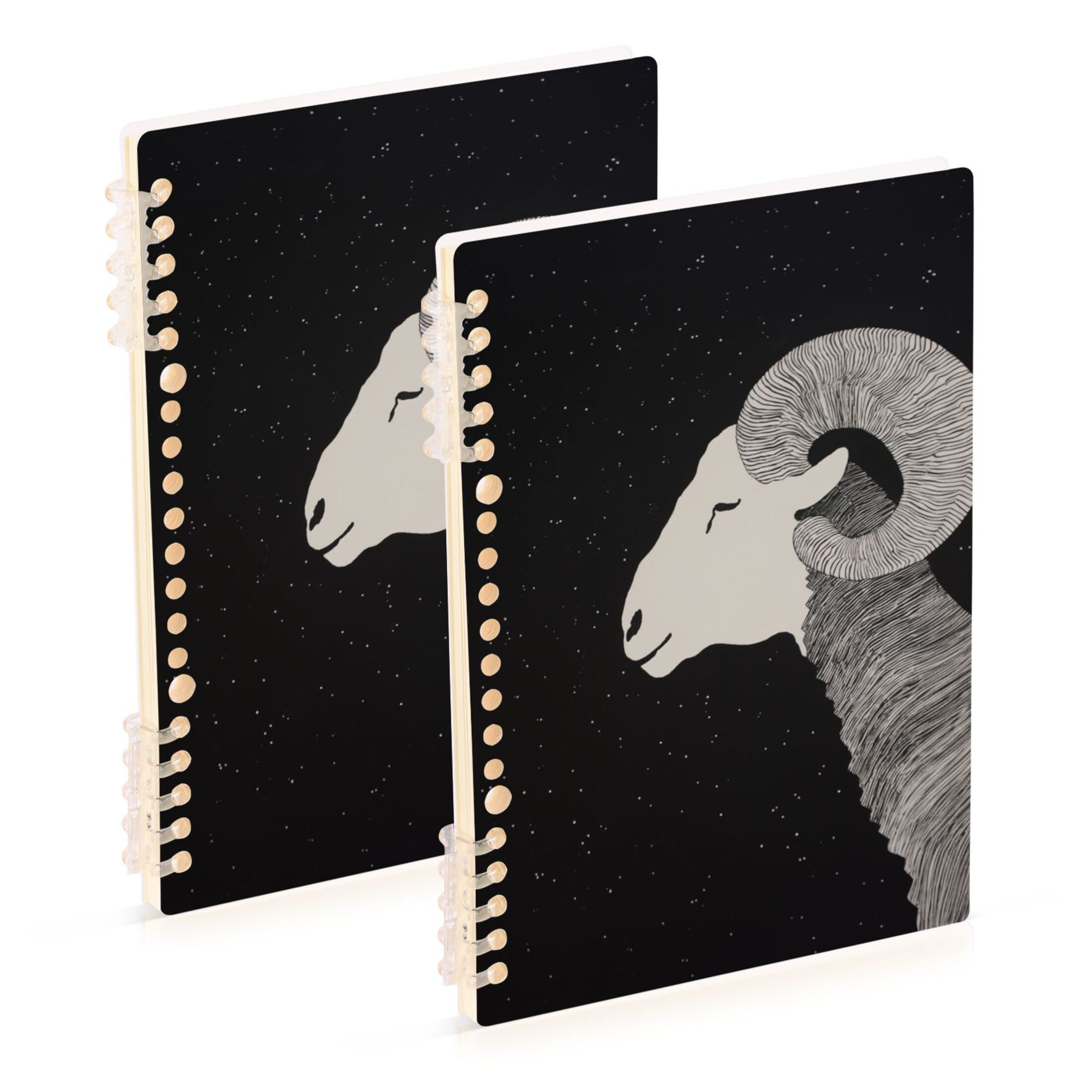 Sheep Black Ring Binder Notebook Journey Note Diary College Ruled ...