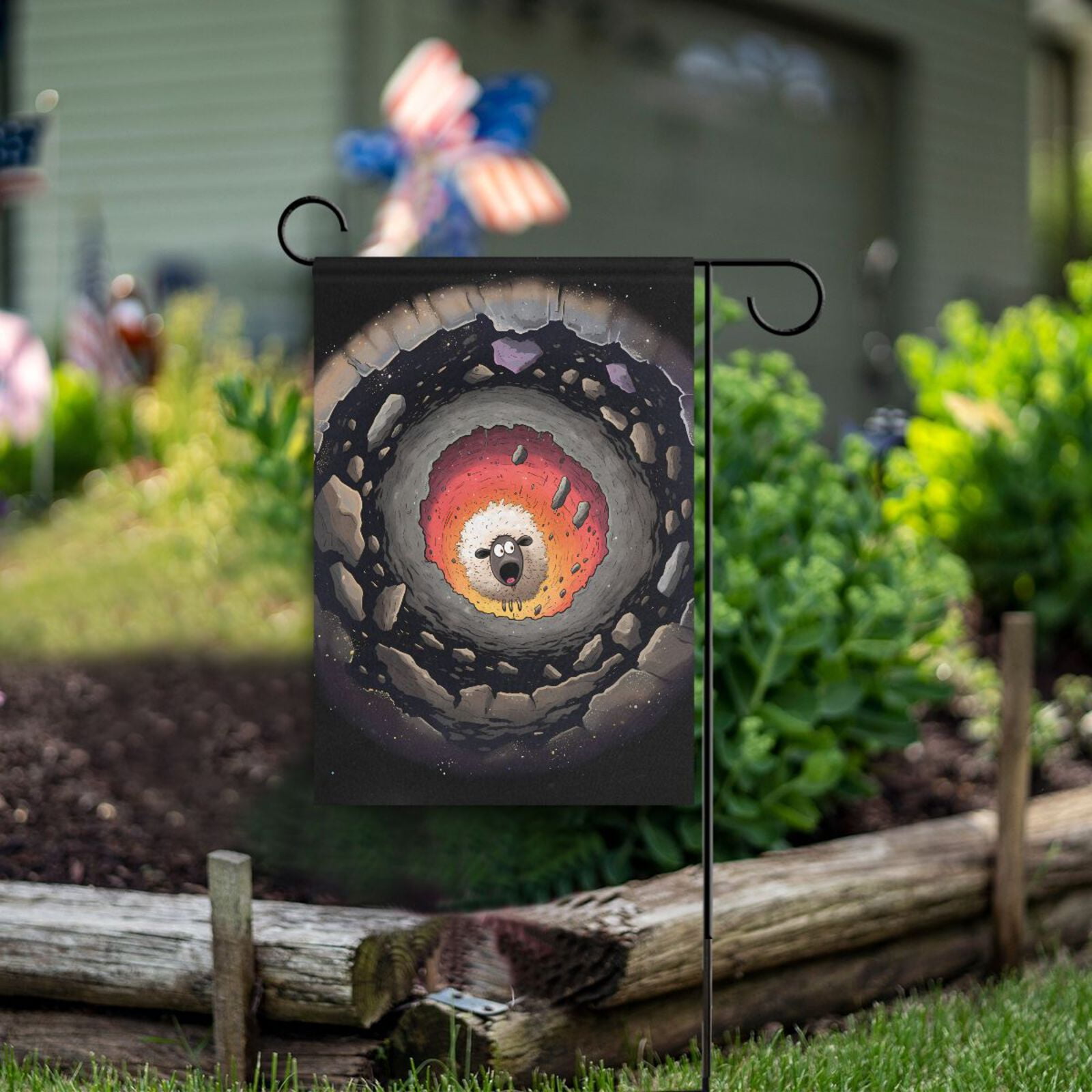 Sheep Cave Stones Garden Flag Double Sided Outdoor Banners for ...