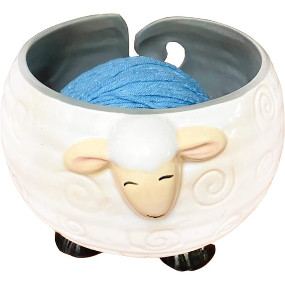 Sheep Ceramic Yarn Bowl Knitting Yarn Bowl Handmade Craft Knitting ...