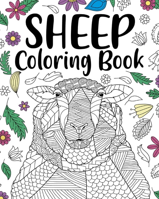 Sheep Coloring Book: Adult Coloring Book, Sheep Lovers Gift, Floral ...