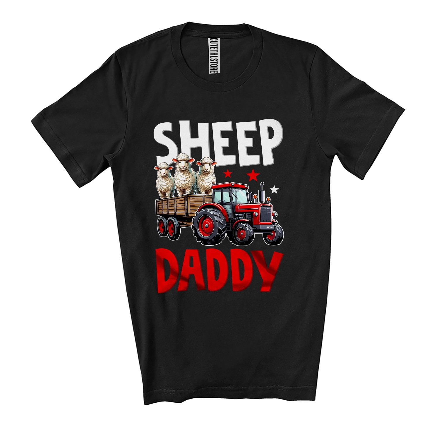 Sheep Dad; Humorous Father's Day Sheep On Trailer Tractor; Farm Animal ...