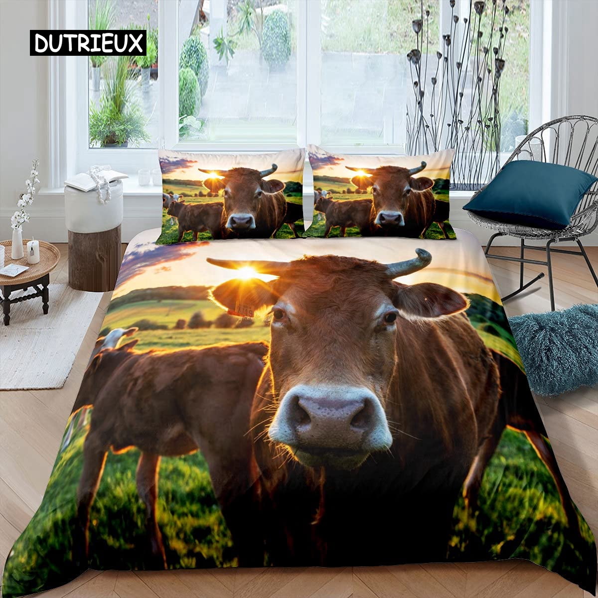 Sheep Duvet Cover King Size Lovely Farm Animals Bedding Set for Kids ...