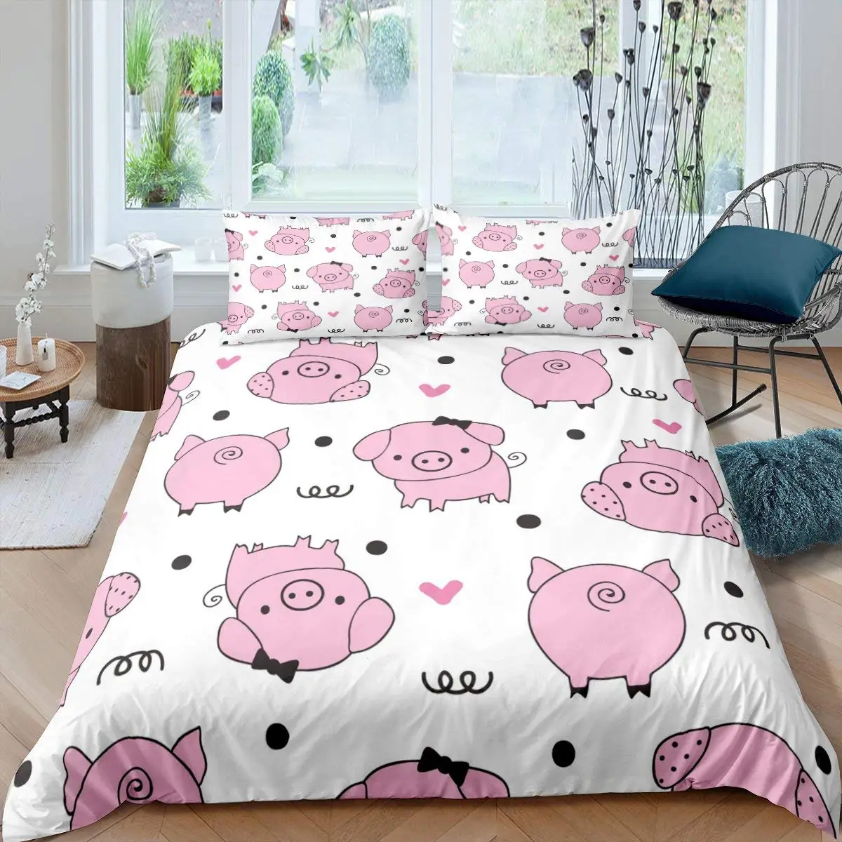 Sheep Duvet Cover King Size Lovely Farm Animals Bedding Set for Kids ...