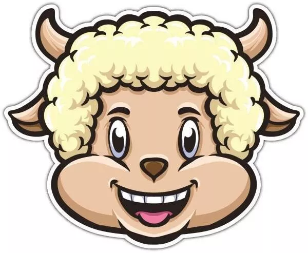 Sheep Face Lamb Cartoon Car Window Locker Stickerphone Decal Water ...