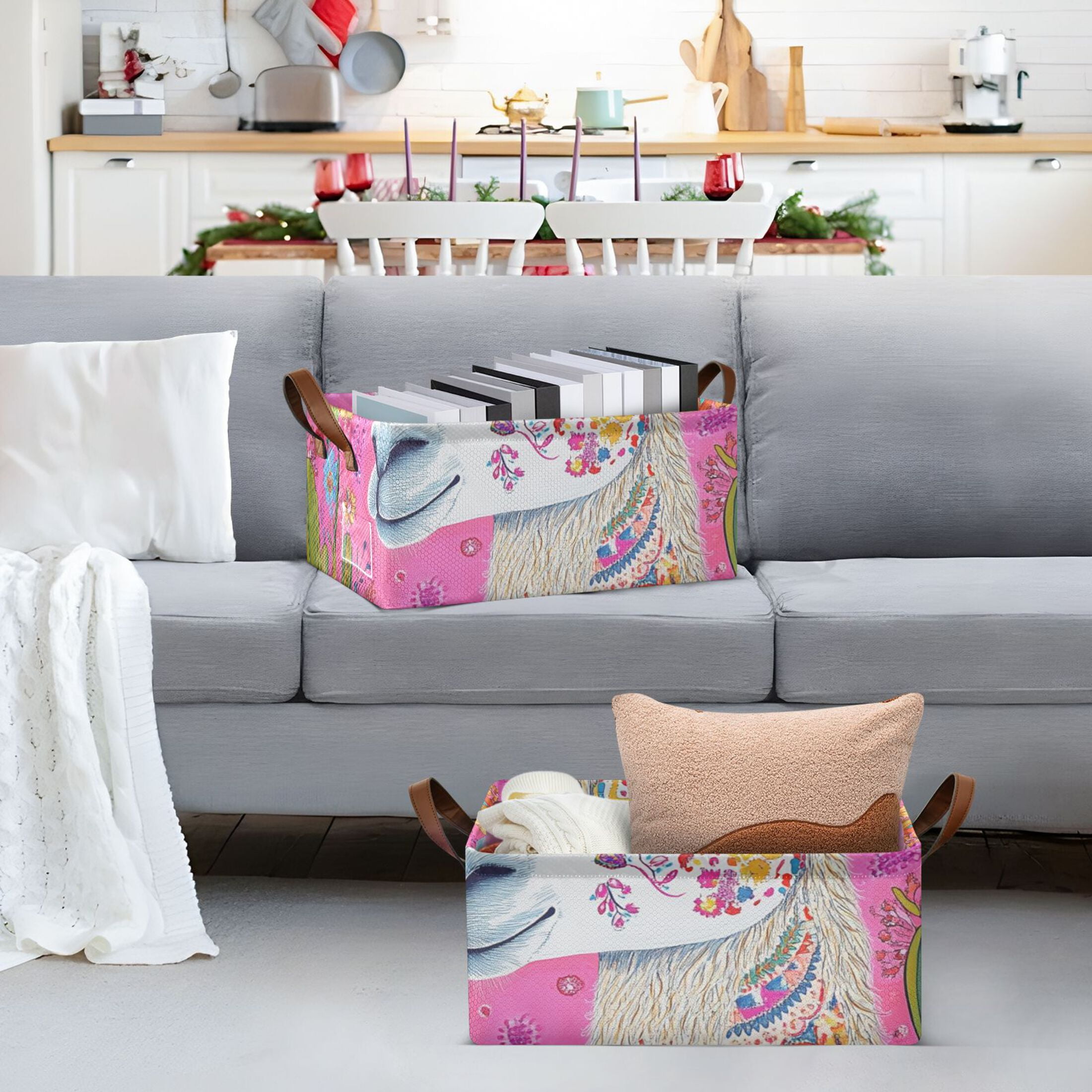 Sheep Face Storage Bins with Handles Foldable Storage Baskets for ...