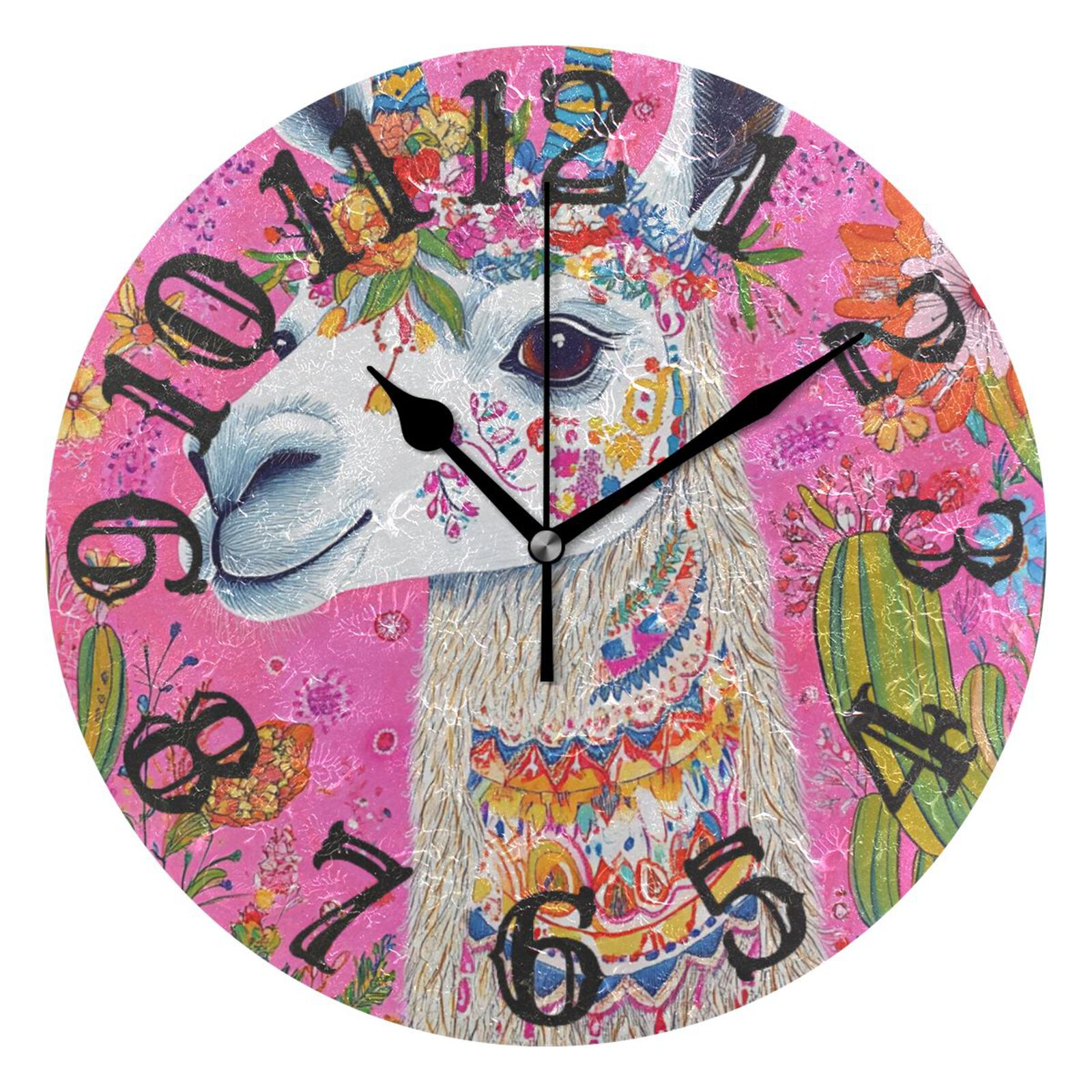 Sheep Face Wall Clock 10 inch Non-Ticking Easy to Read Decorative ...