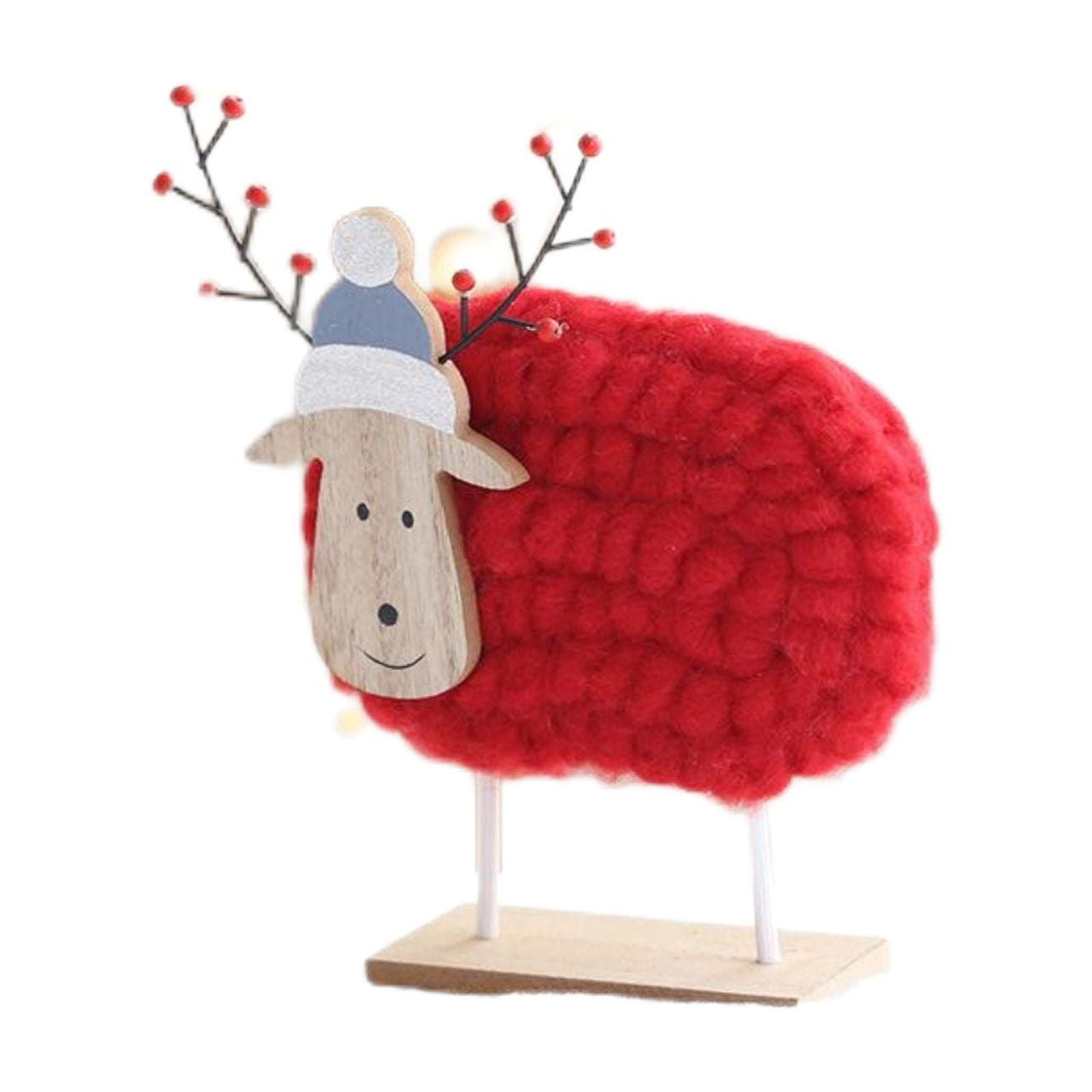 Sheep Figurine Wool Felt Lamb Plush Sheep Figurine Table Ornament Farm ...