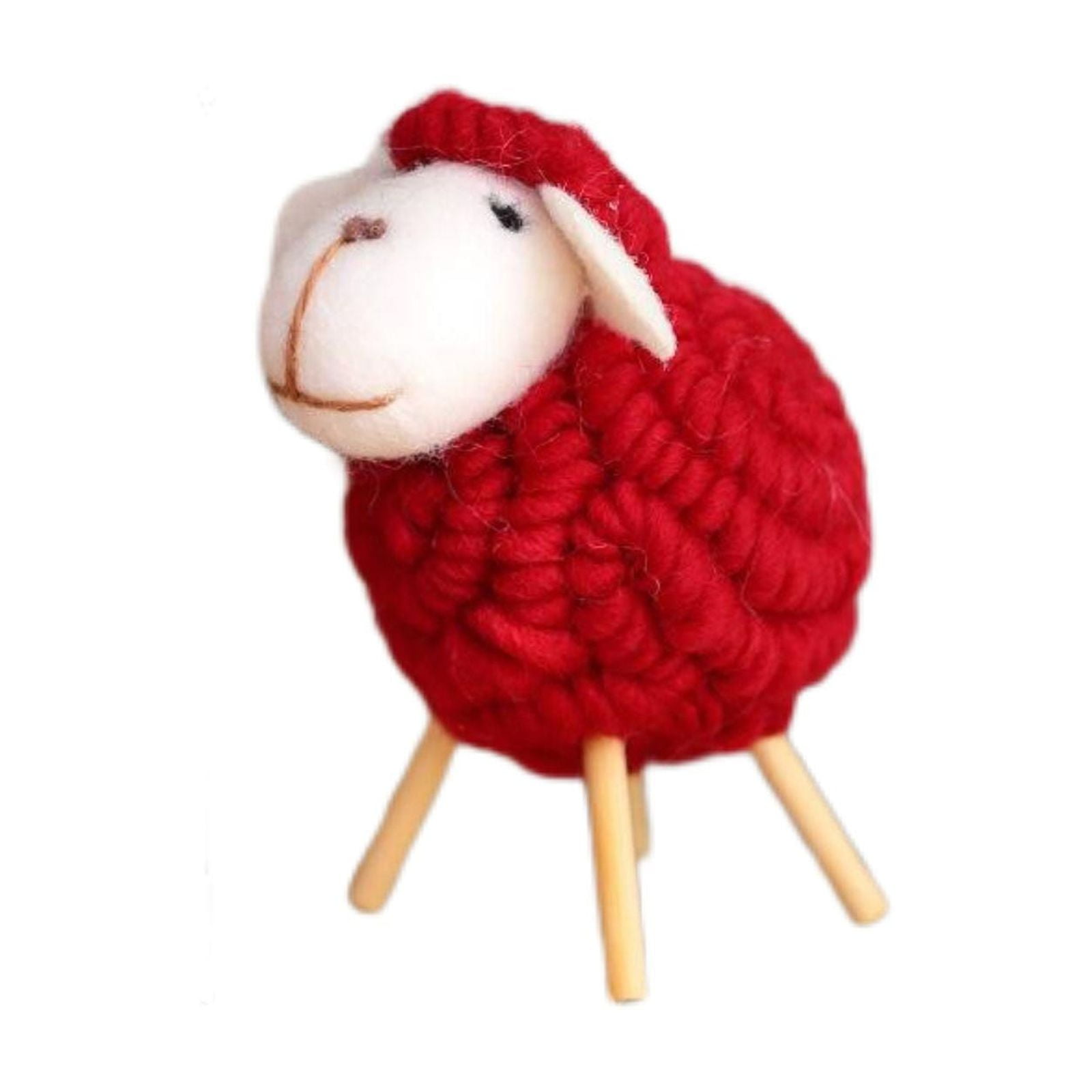 Sheep Figurine Wool Felt Lamb Plush Sheep Figurine Table Ornament Farm ...