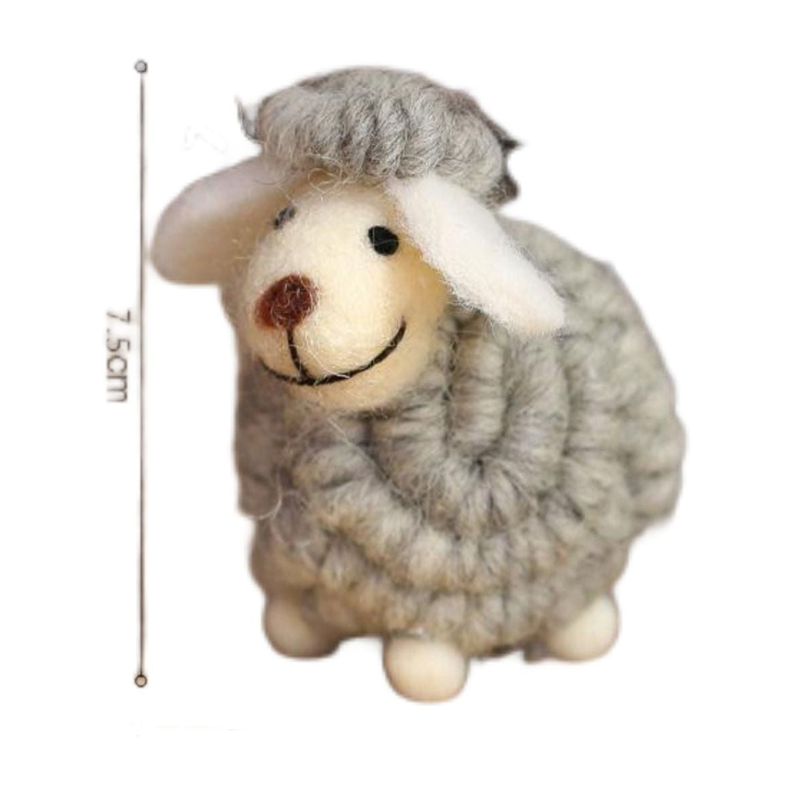 Sheep Figurine Wool Felt Lamb Plush Sheep Figurine Table Ornament Farm ...
