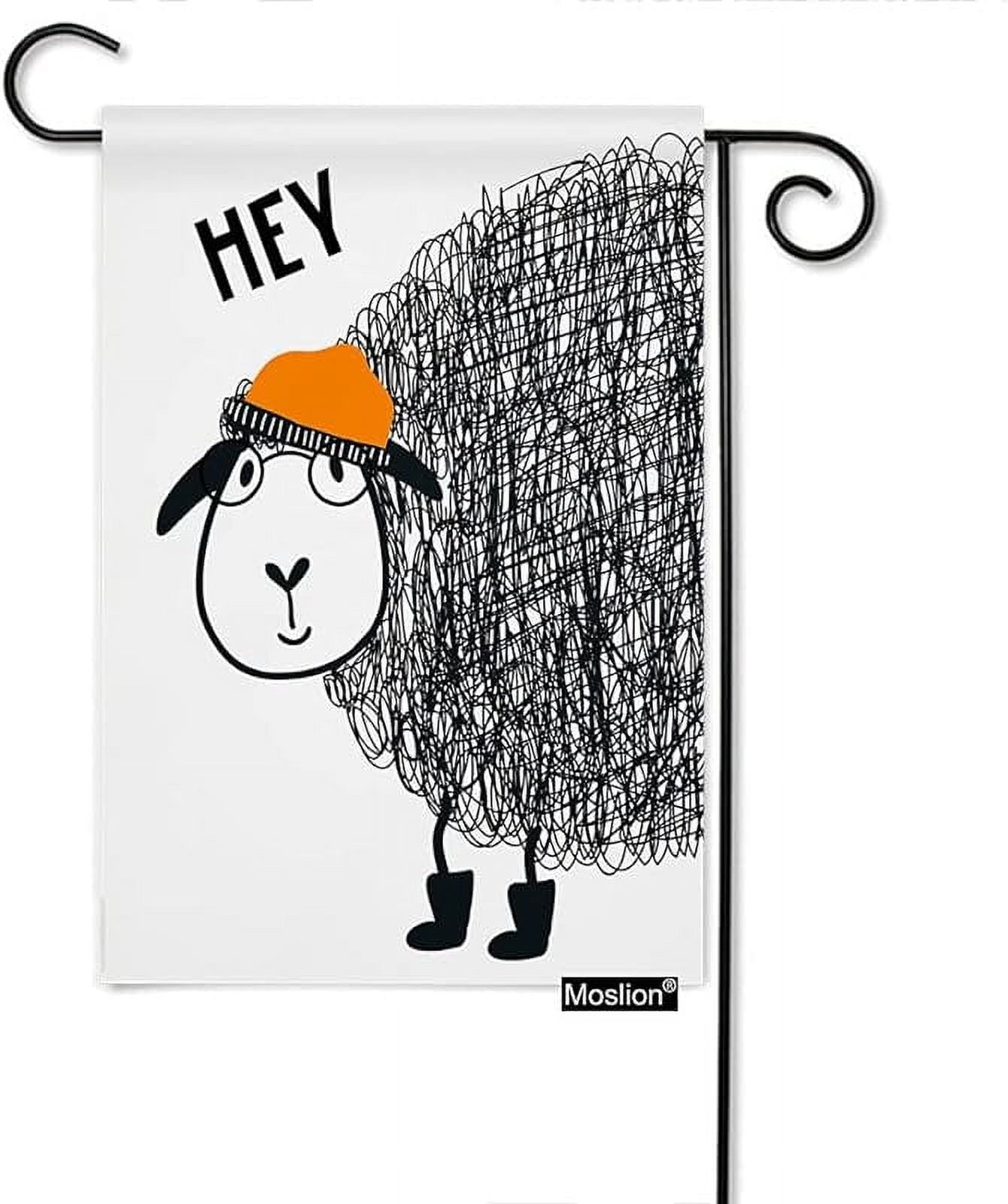 Sheep Garden Flags Double Sided Cute Animal Lamb with Glasses Hat ...